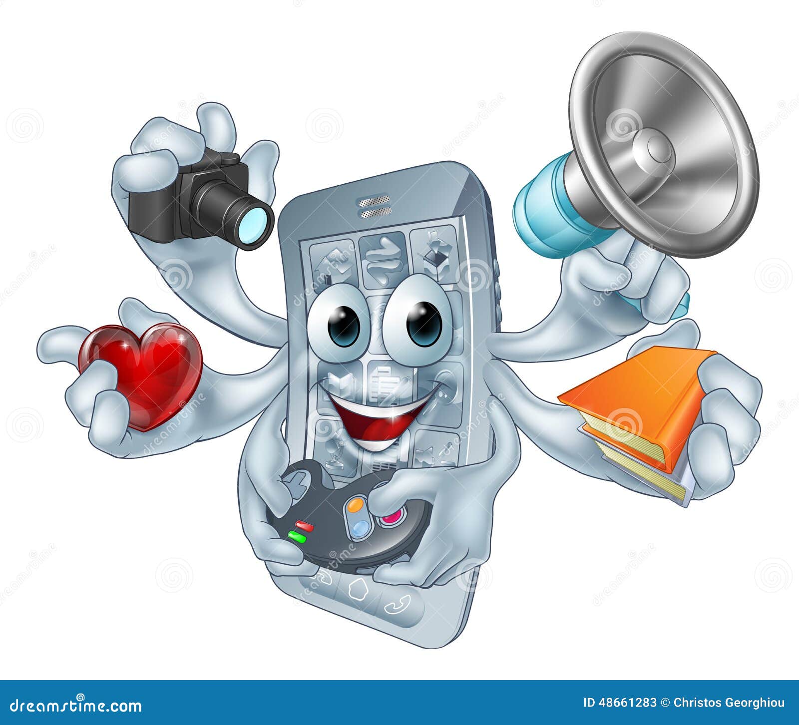 Multitasking phone concept stock vector. Illustration of multiple ...