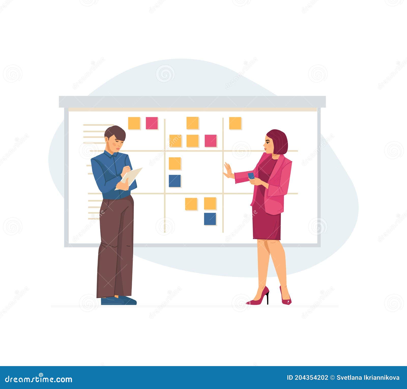 Multitasking, Planning Teamwork and Time Management. Team Plans Their ...