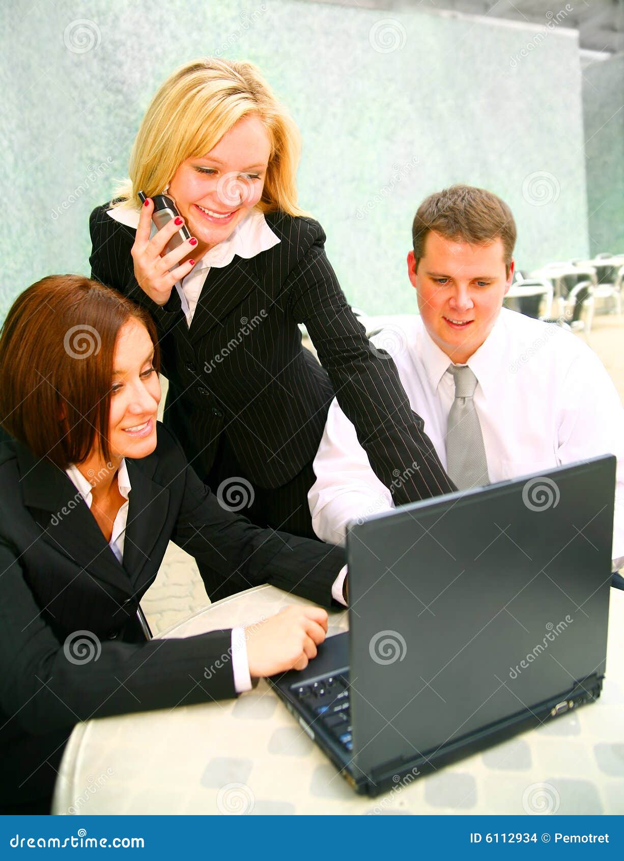 Multitasking Presenter stock photo. Image of chatting - 6112934