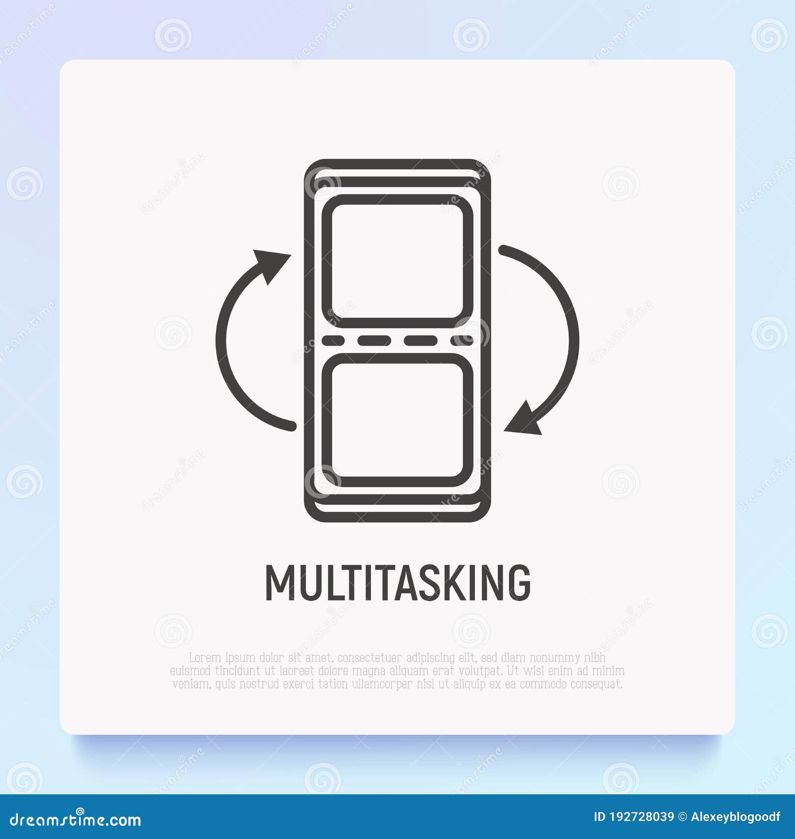 Multitasking on Smartphone Screen Thin Line Icon. Modern Vector ...