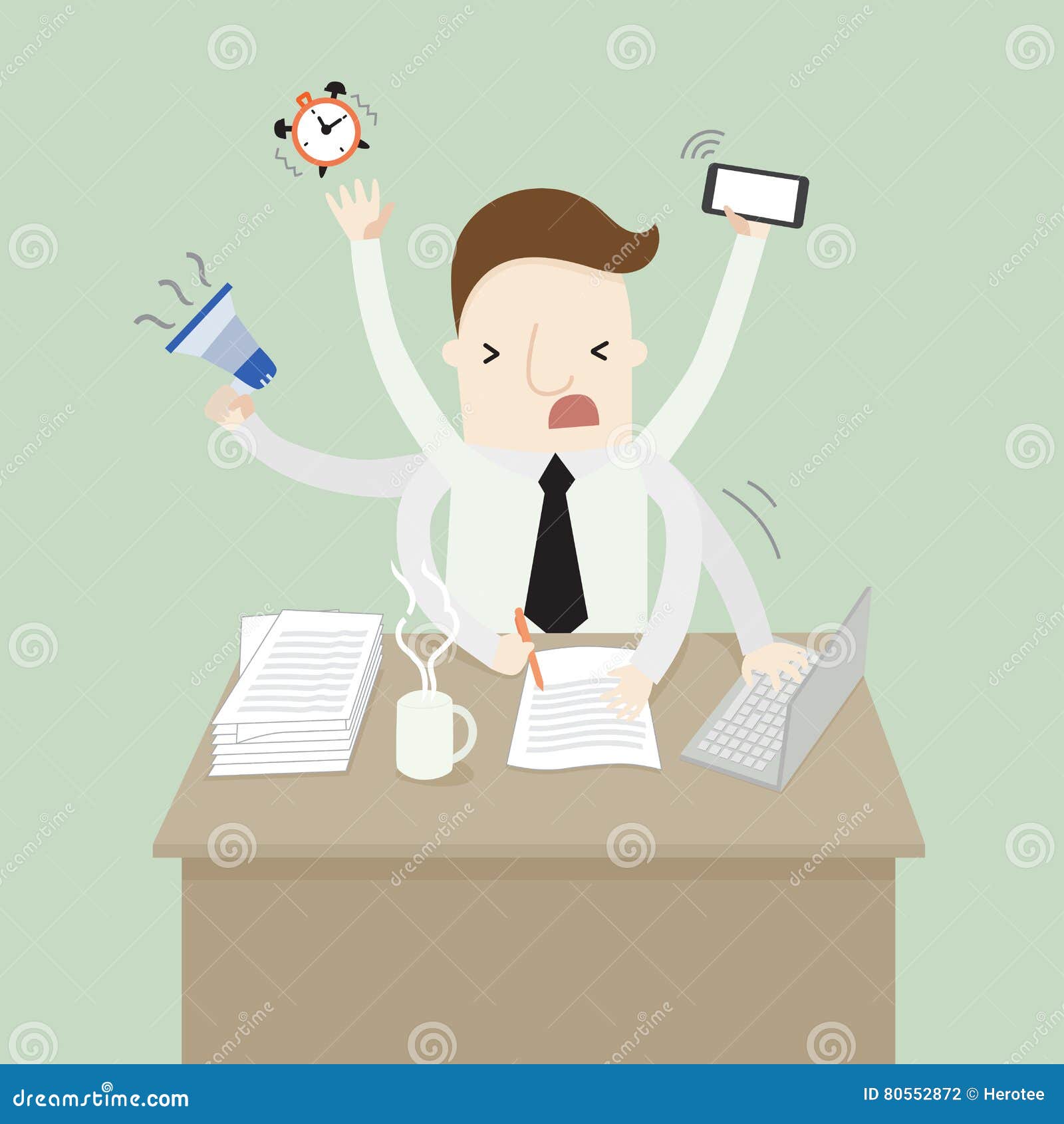 Multitasking stock vector. Illustration of multitasking - 80552872