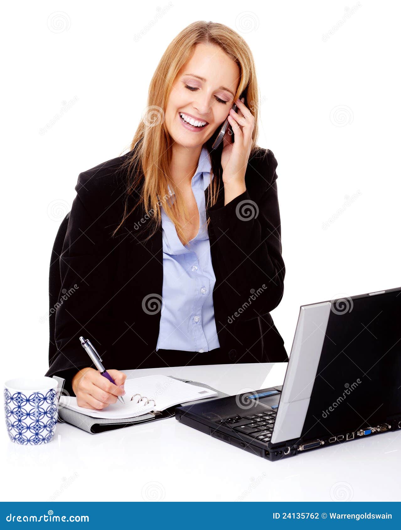 Multitasking woman stock photo. Image of coffee, business - 24135762