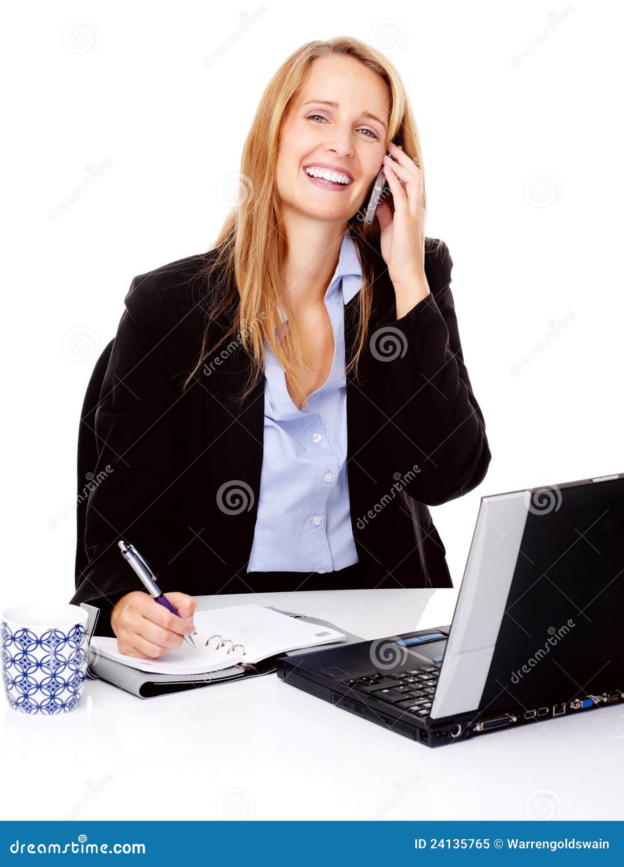 Multitasking woman stock image. Image of career, desk - 24135765