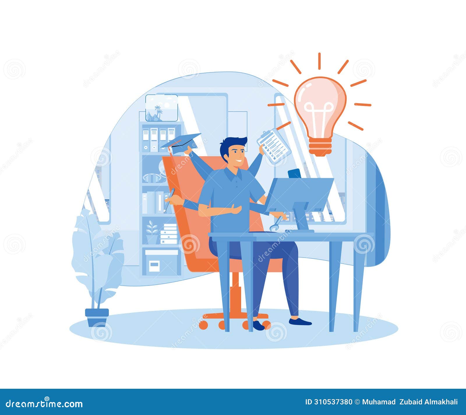 Multitasking Work Concept. Time Management Planning and Scheduling ...