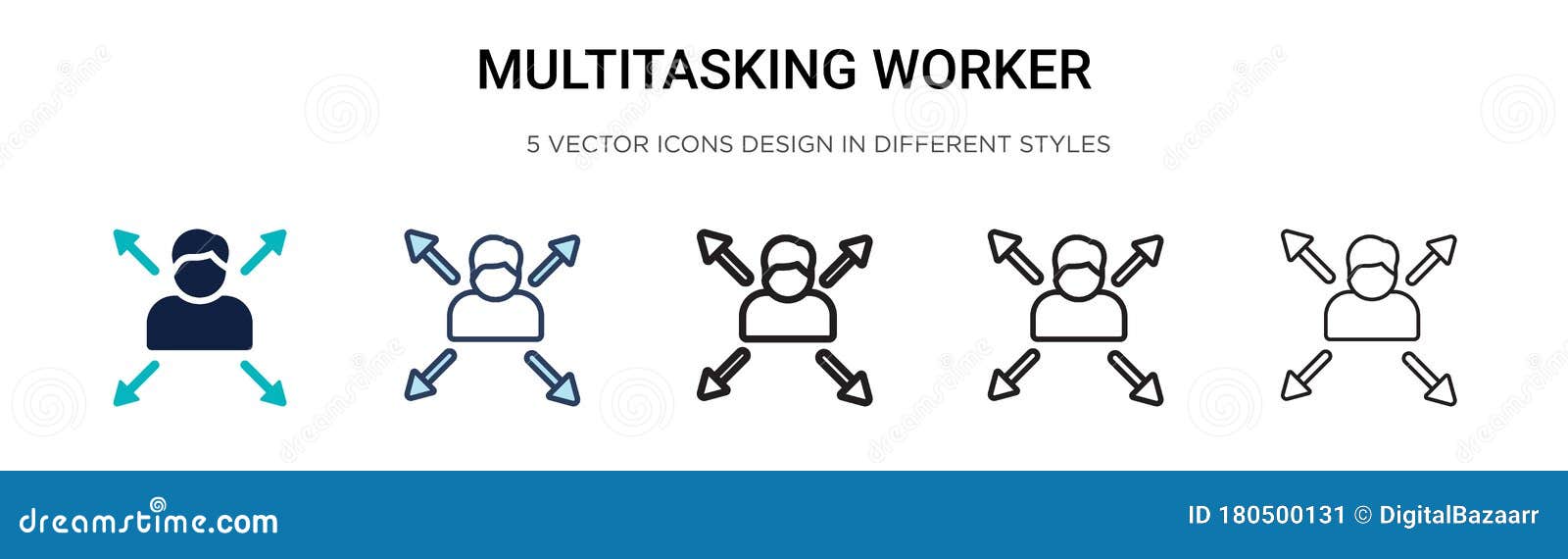 Multitasking Worker Icon in Filled, Thin Line, Outline and Stroke Style ...