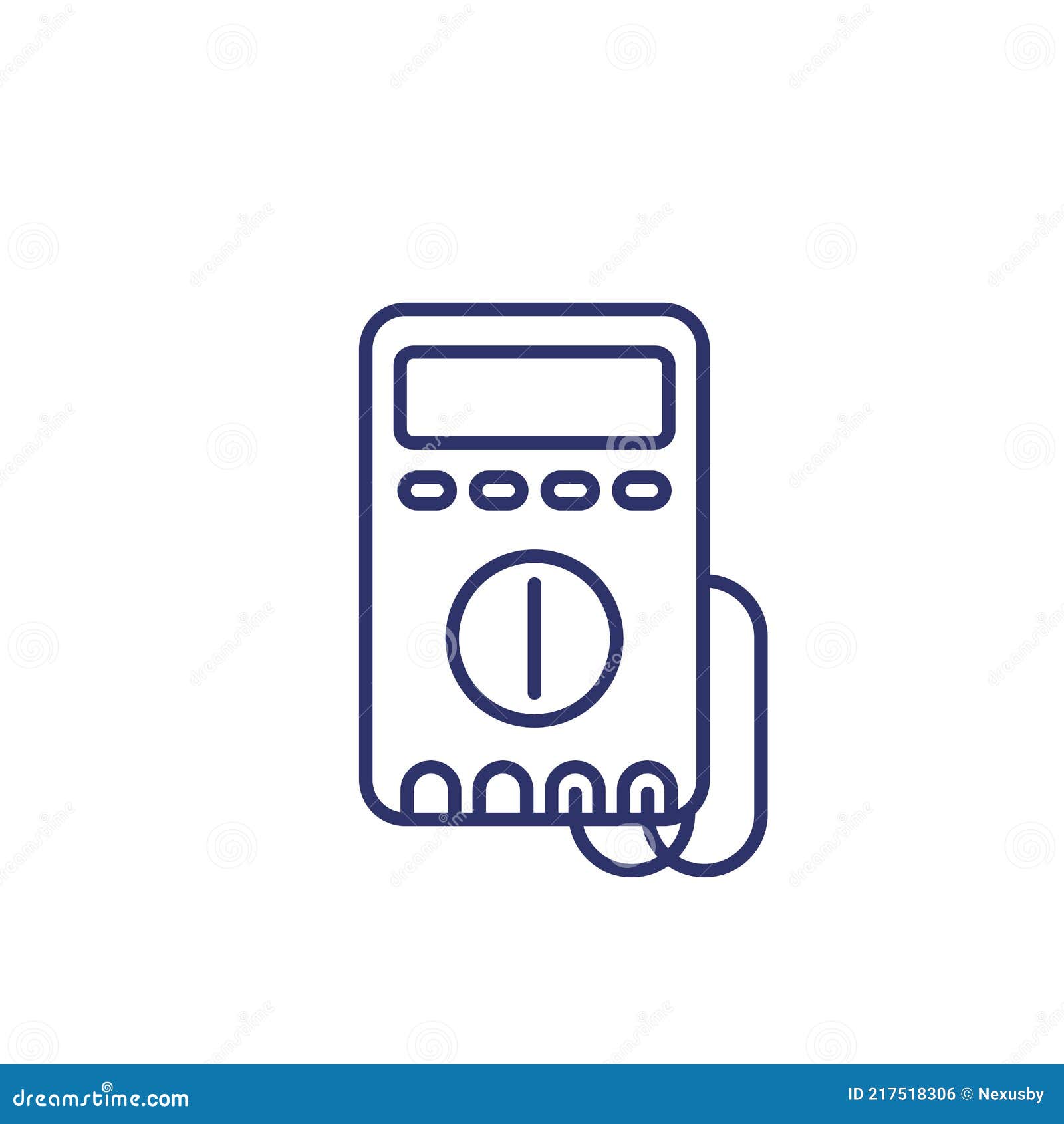 Multitester Line Icon on White Stock Vector - Illustration of ammeter ...