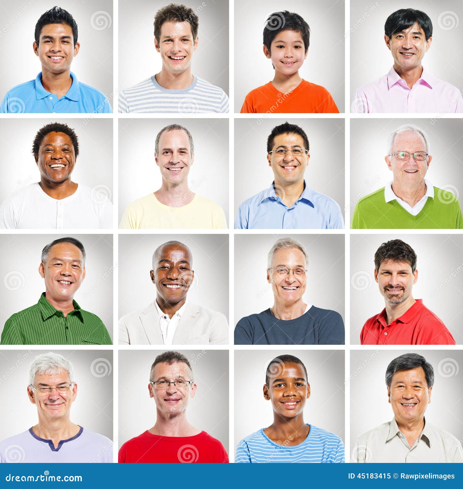 Multithnics Group of People Smiling Portraits Stock Image - Image of ...
