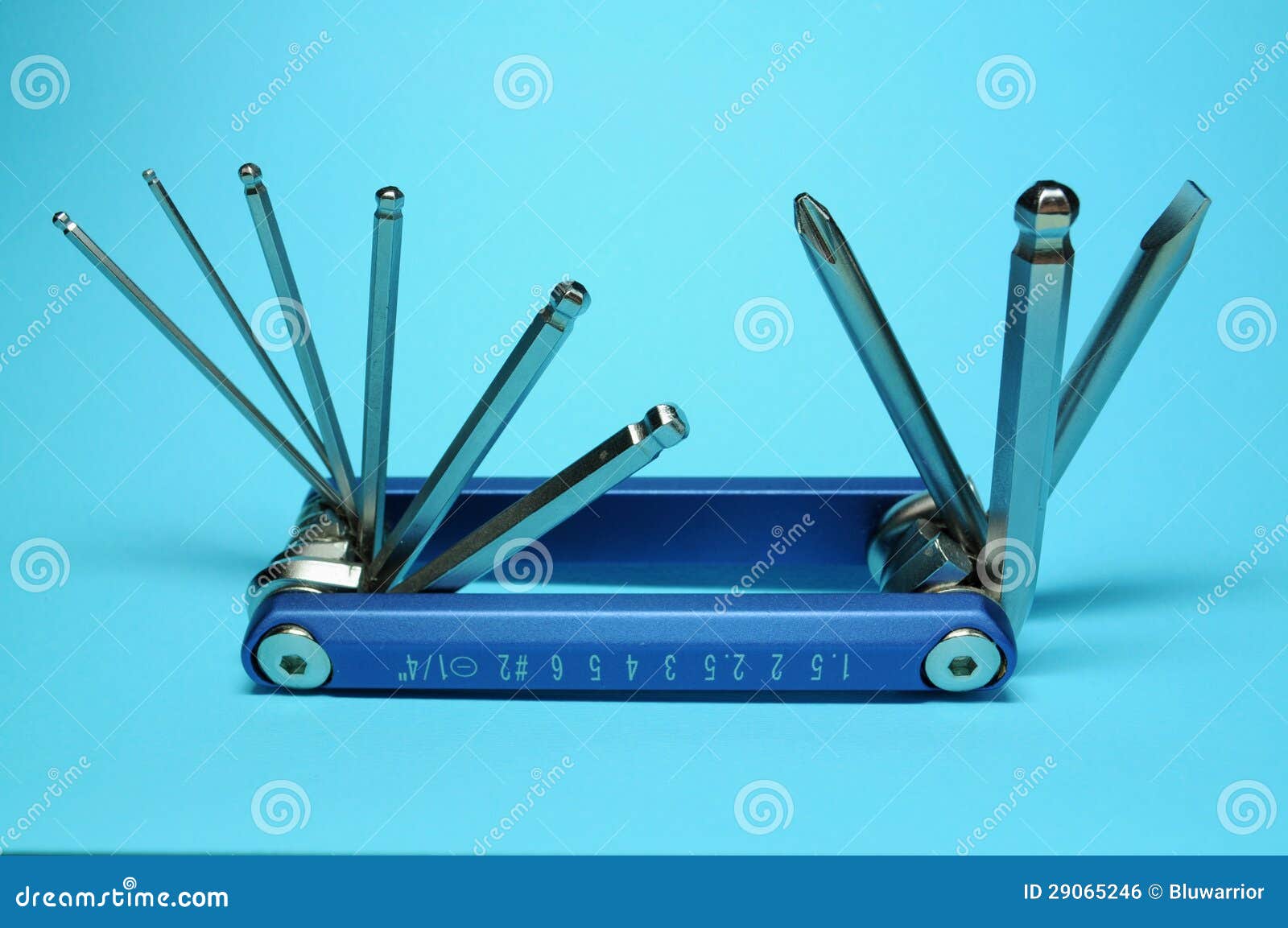 Multitool in a Blue Background Stock Photo - Image of measure, function ...
