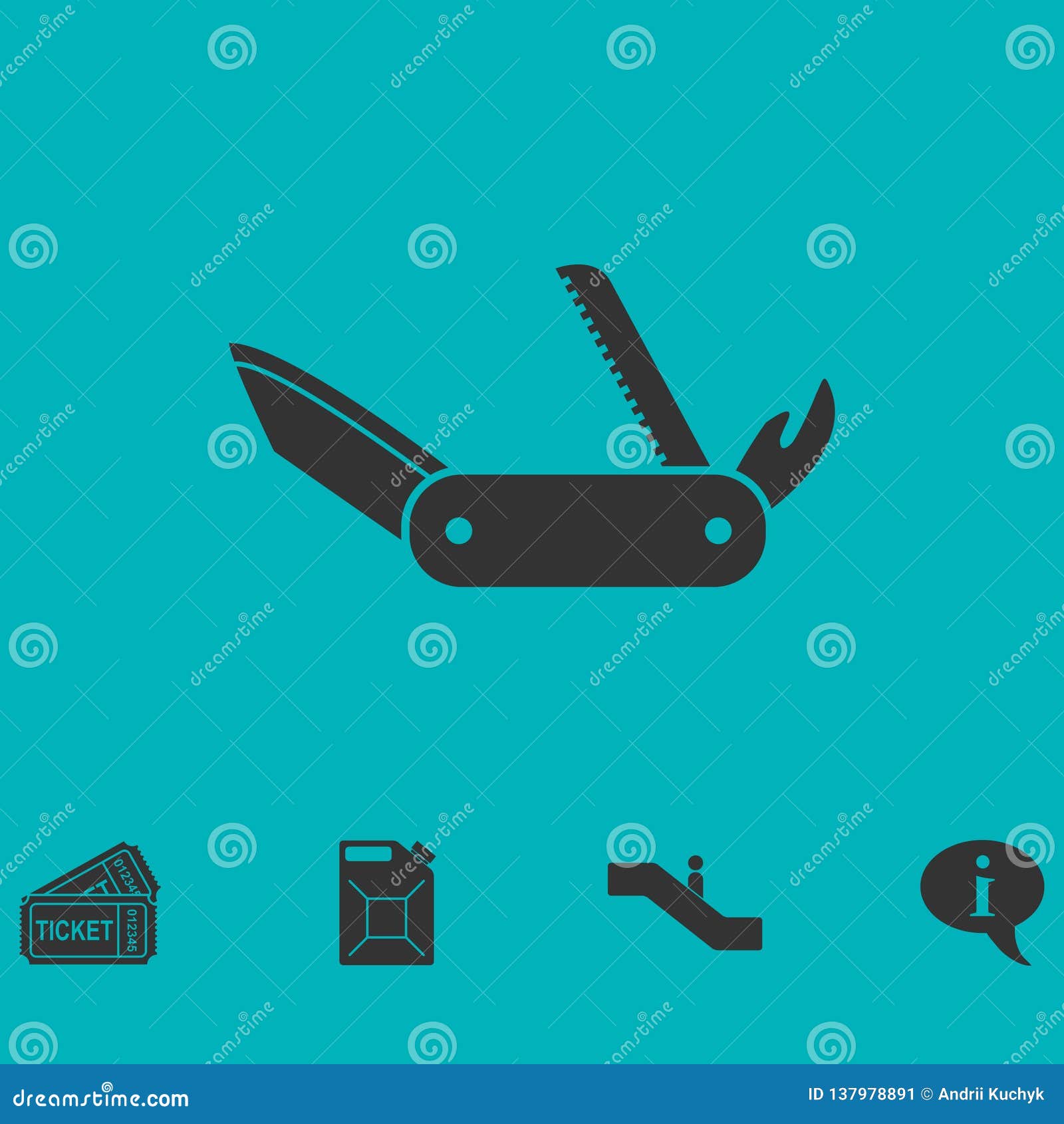 Multitool icon flat stock illustration. Illustration of multipurpose ...