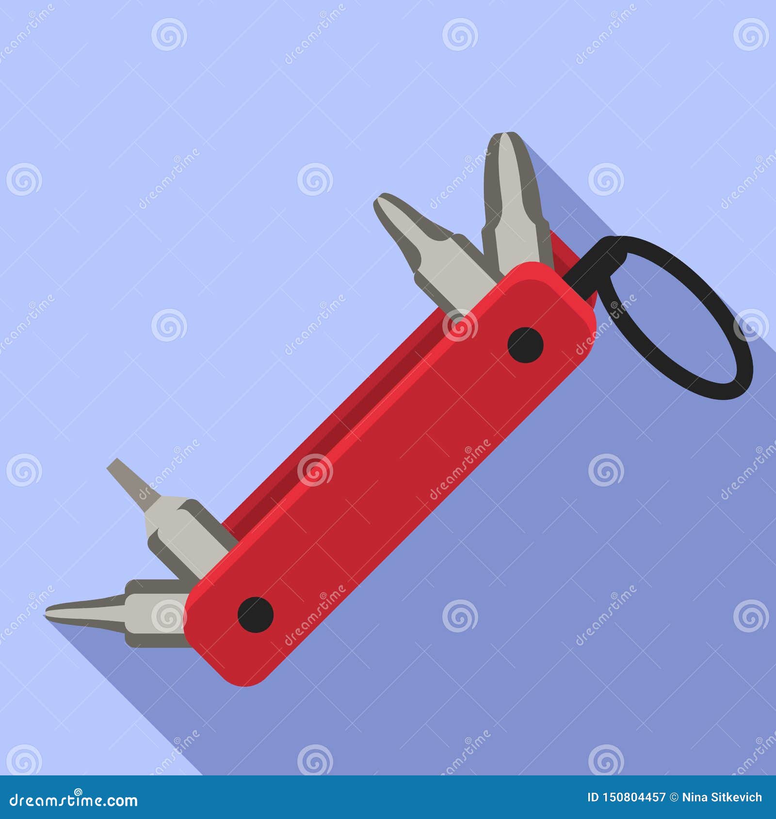 Multitool Key Icon, Flat Style Stock Vector - Illustration of folding ...