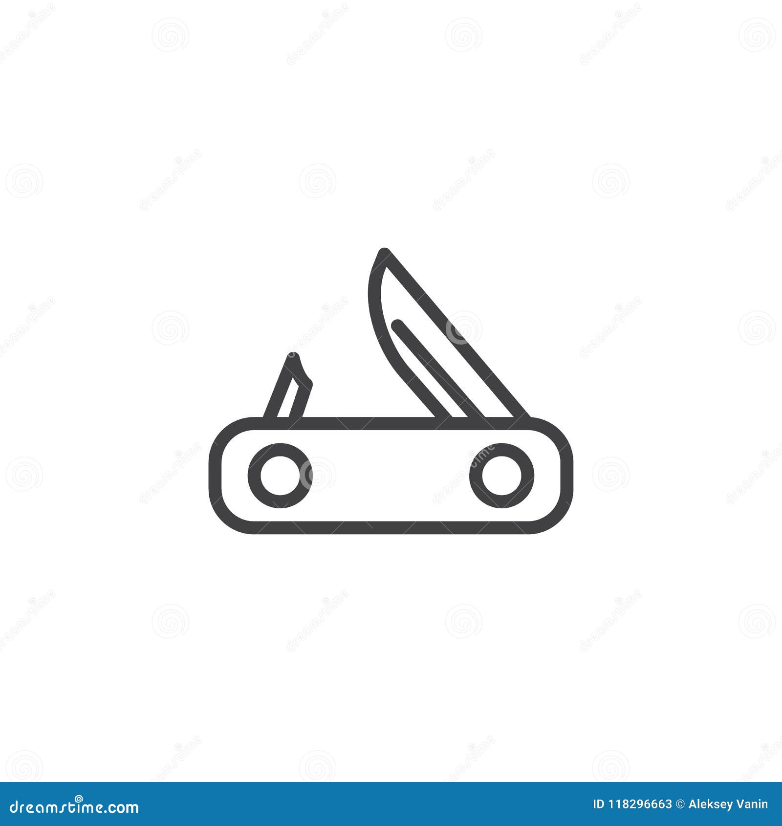 Multitool Knife Outline Icon Stock Vector - Illustration of penknife ...