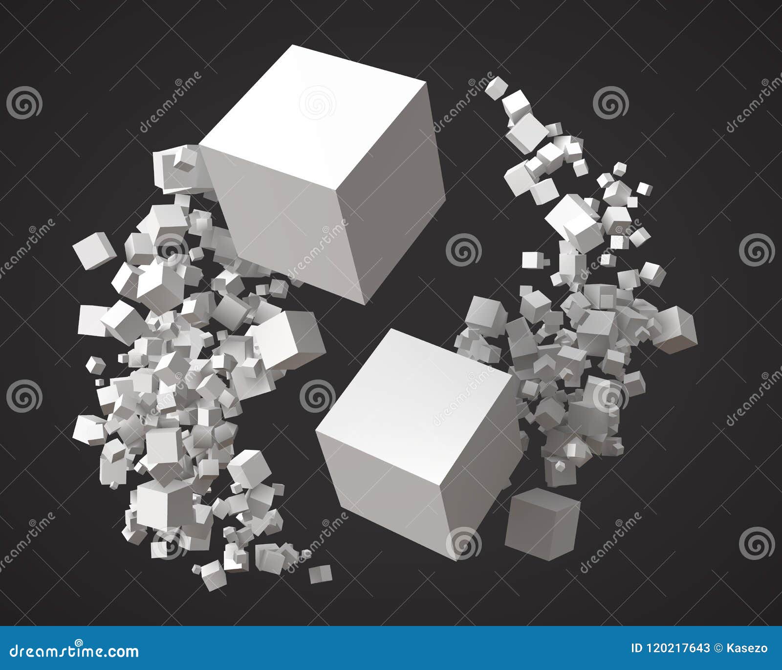 Multitud De Cubos, Girando Alrededor De Uno a Ejemplo Del Vector Del ...