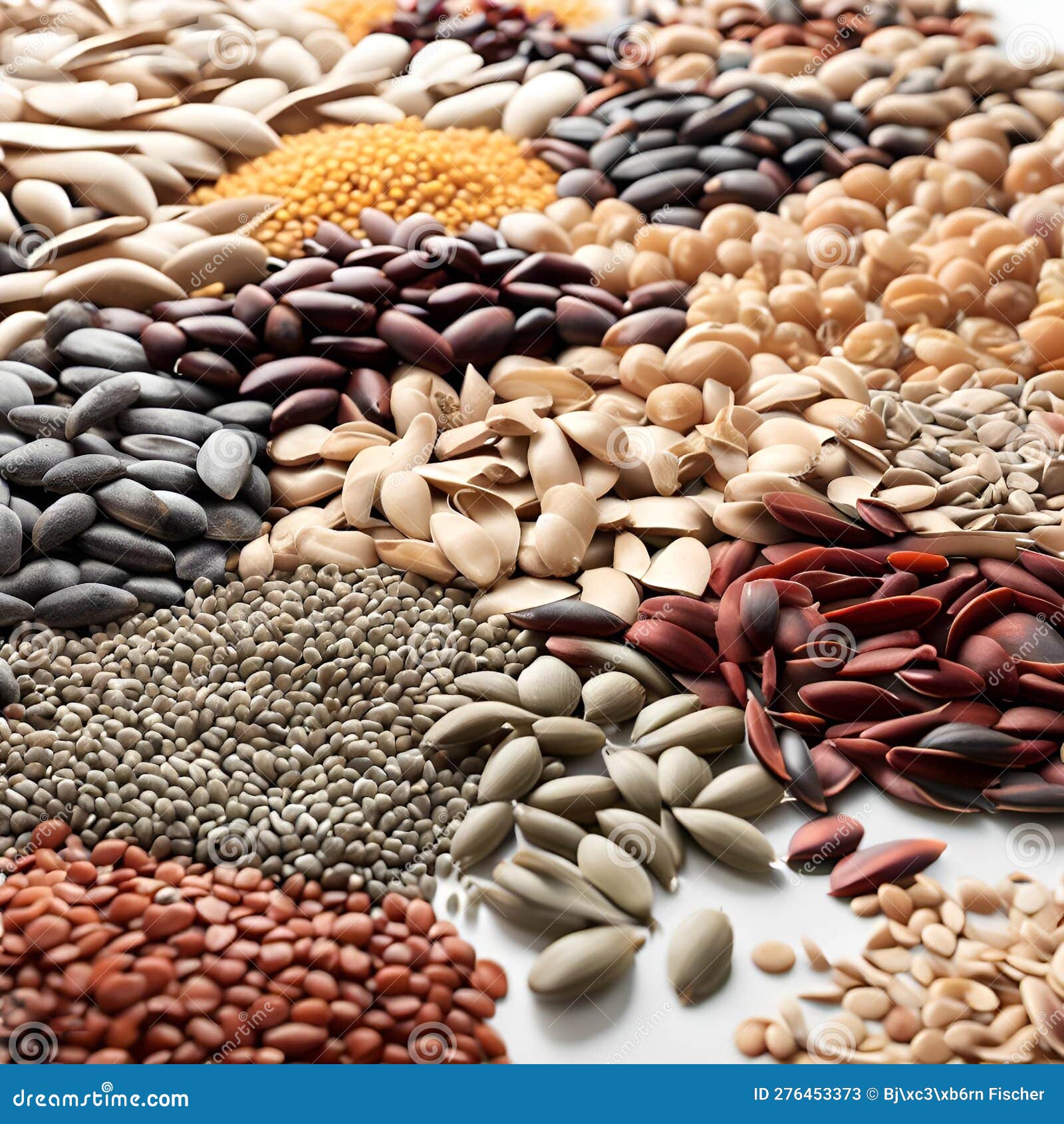 Multitude of Various Seeds on Neutral White Background Stock ...