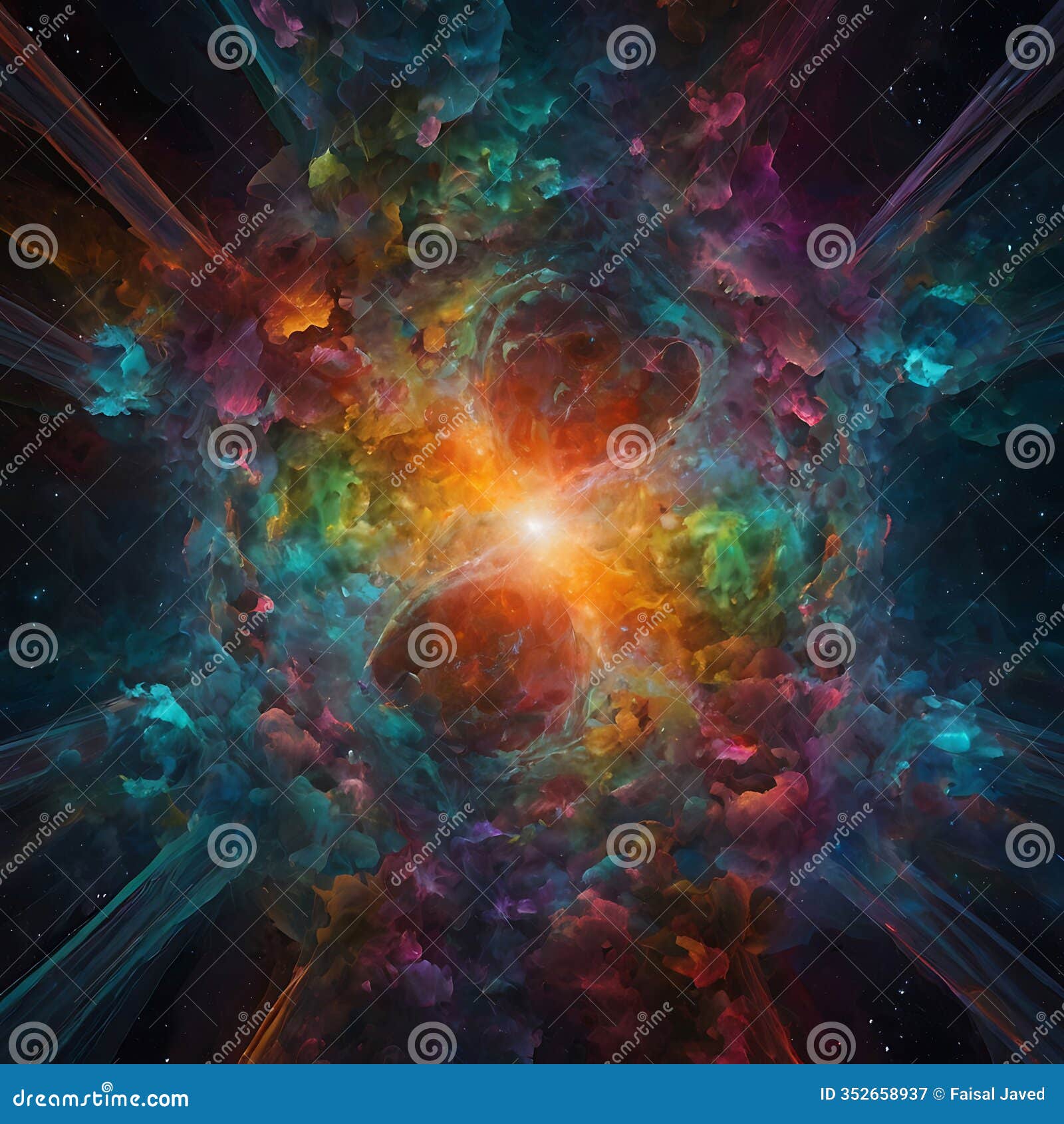 Multiverse Scene with Colorful Glowing Dimensions Colliding Stock ...