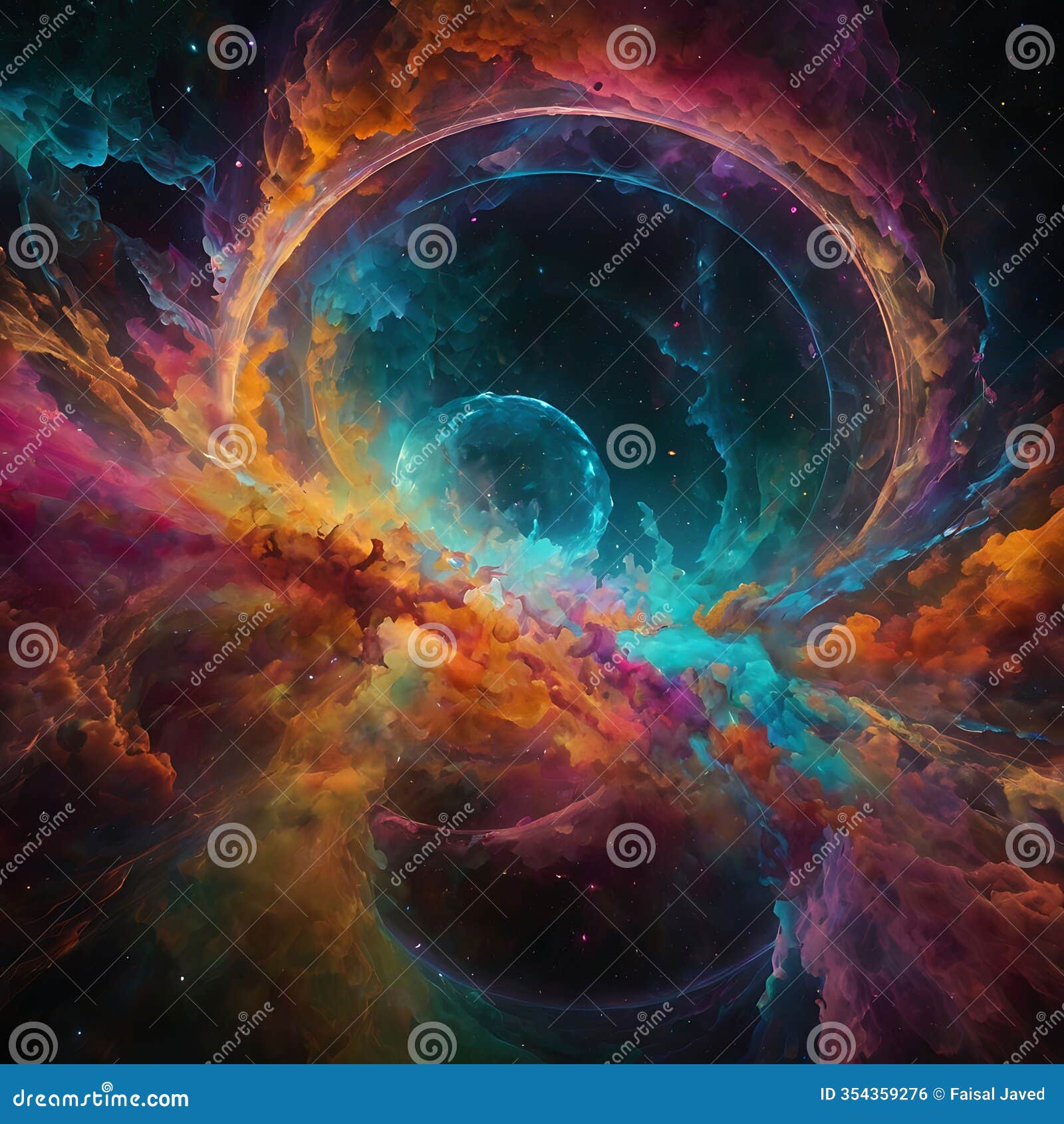 Multiverse Scene with Colorful Glowing Dimensions Colliding Stock ...