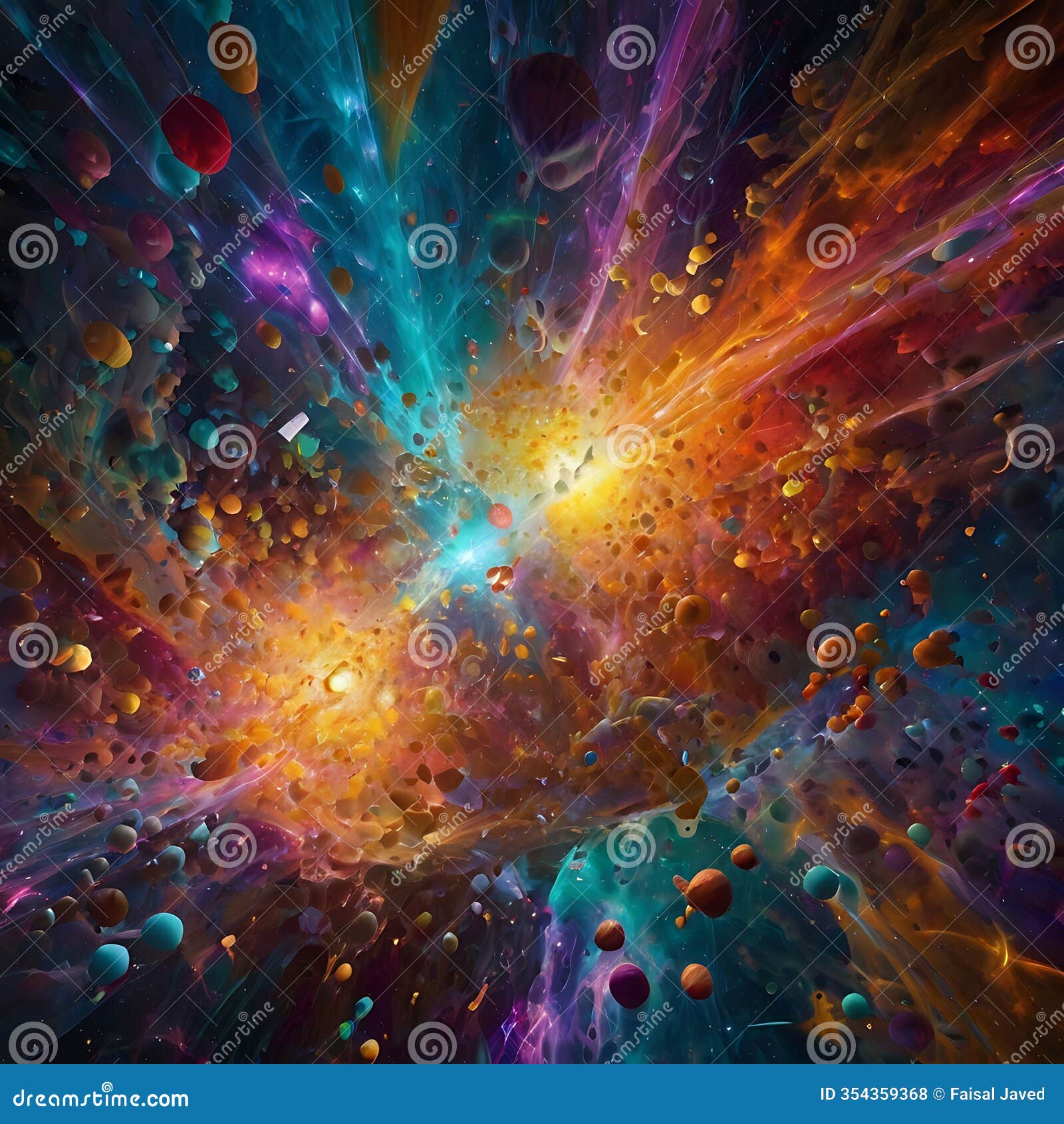 Multiverse Scene with Colorful Glowing Dimensions Colliding Stock ...