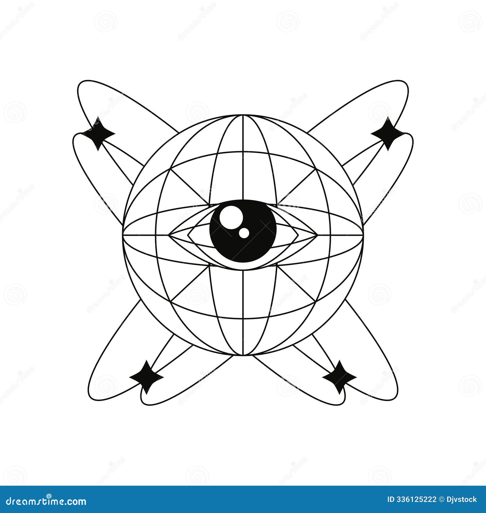 Multiverse Technology And Human Eyeball Vector Illustration ...