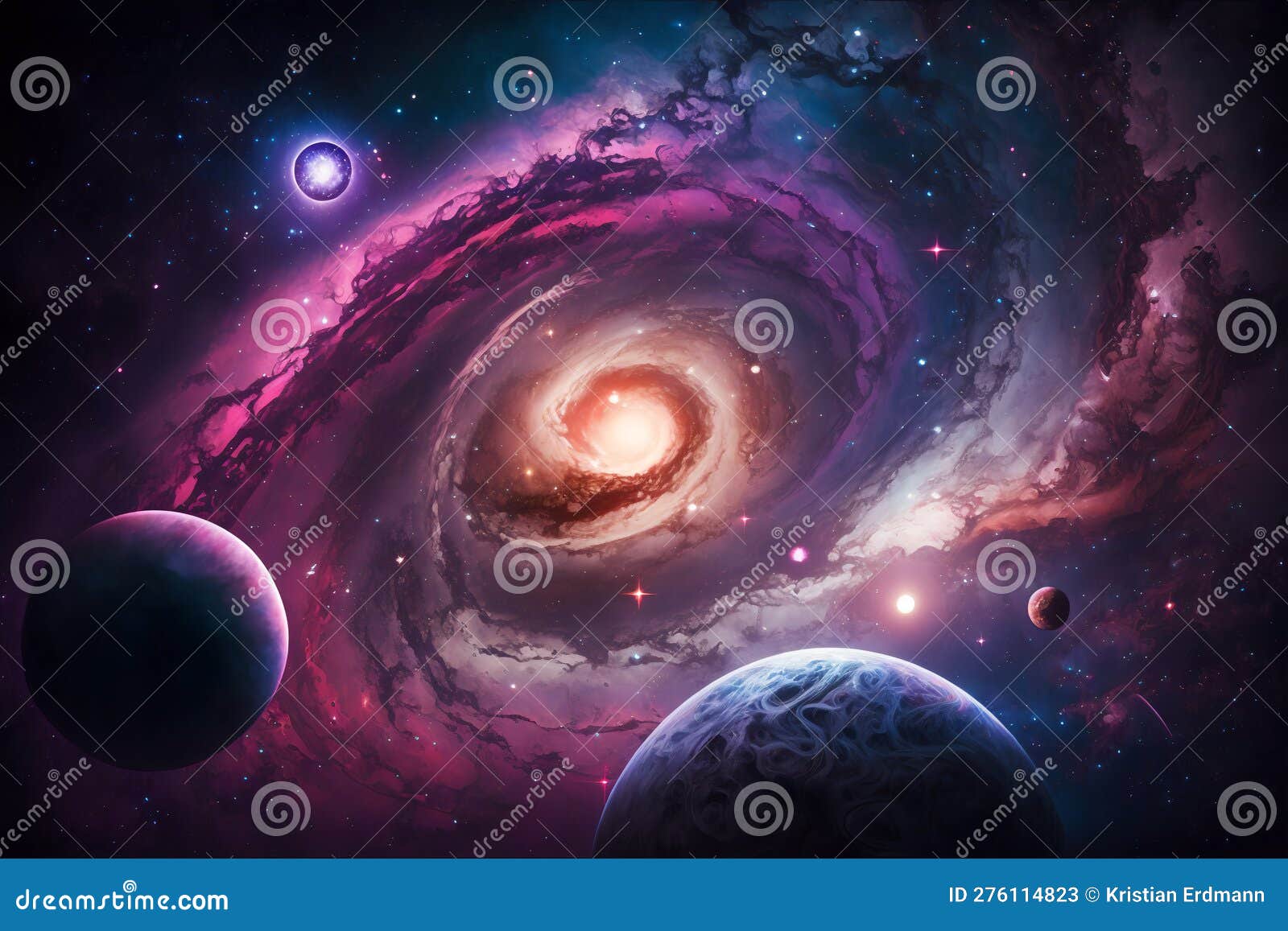 Multiverse Wonders: Earth-Like Planets Galore Stock Illustration ...