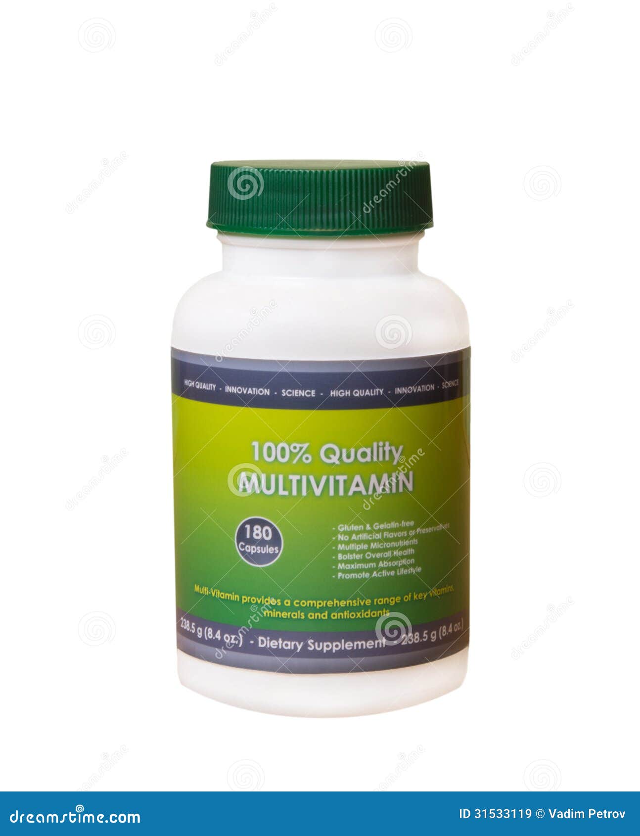 Multivitamin Bottle stock image. Image of healthy, white - 31533119
