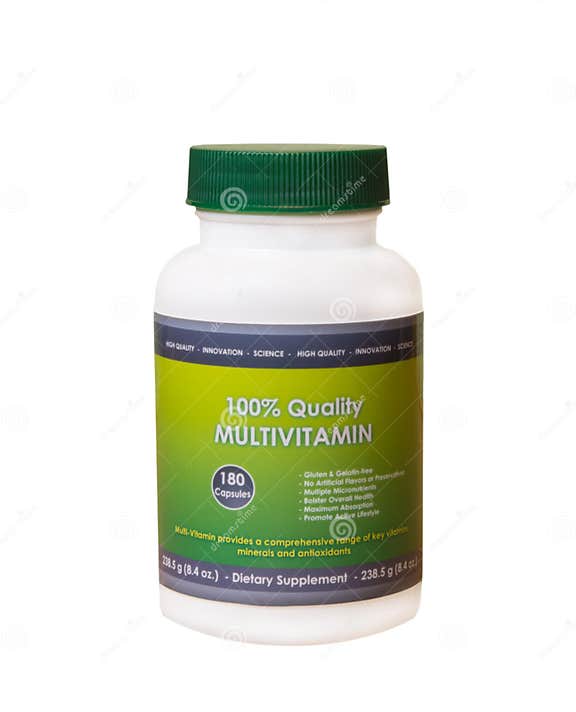 Multivitamin Bottle stock image. Image of healthy, white - 31533119