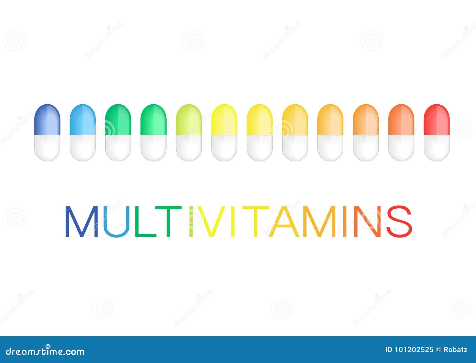 Multivitamin Label Inspiration, Icon Concept Vitamins, Cartoon Vector ...