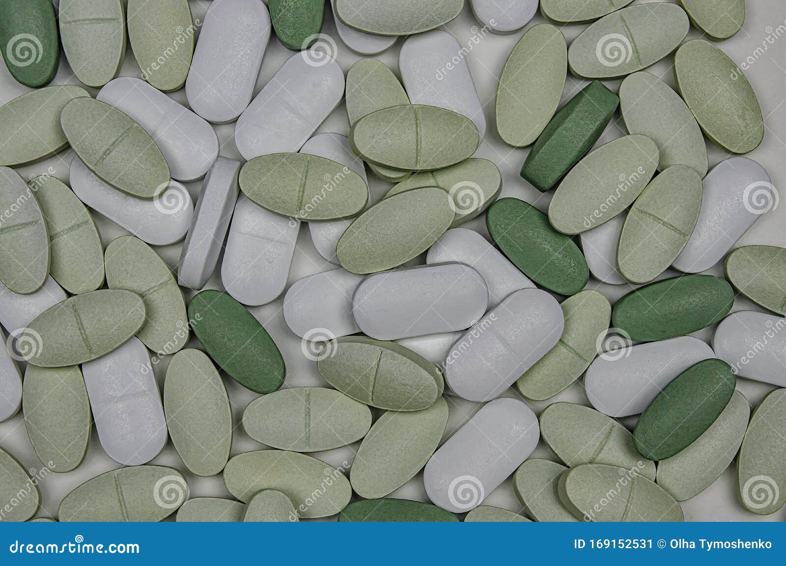 Multivitamin White and Green Close Up Tablets Stock Image - Image of ...