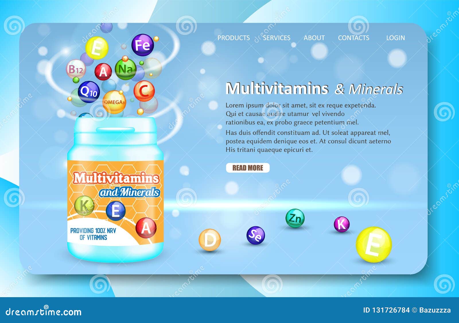 Multivitamins and Minerals Landing Page Website Vector Template Stock ... Multivitamins and Minerals Landing Page Website Vector Template Stock ...