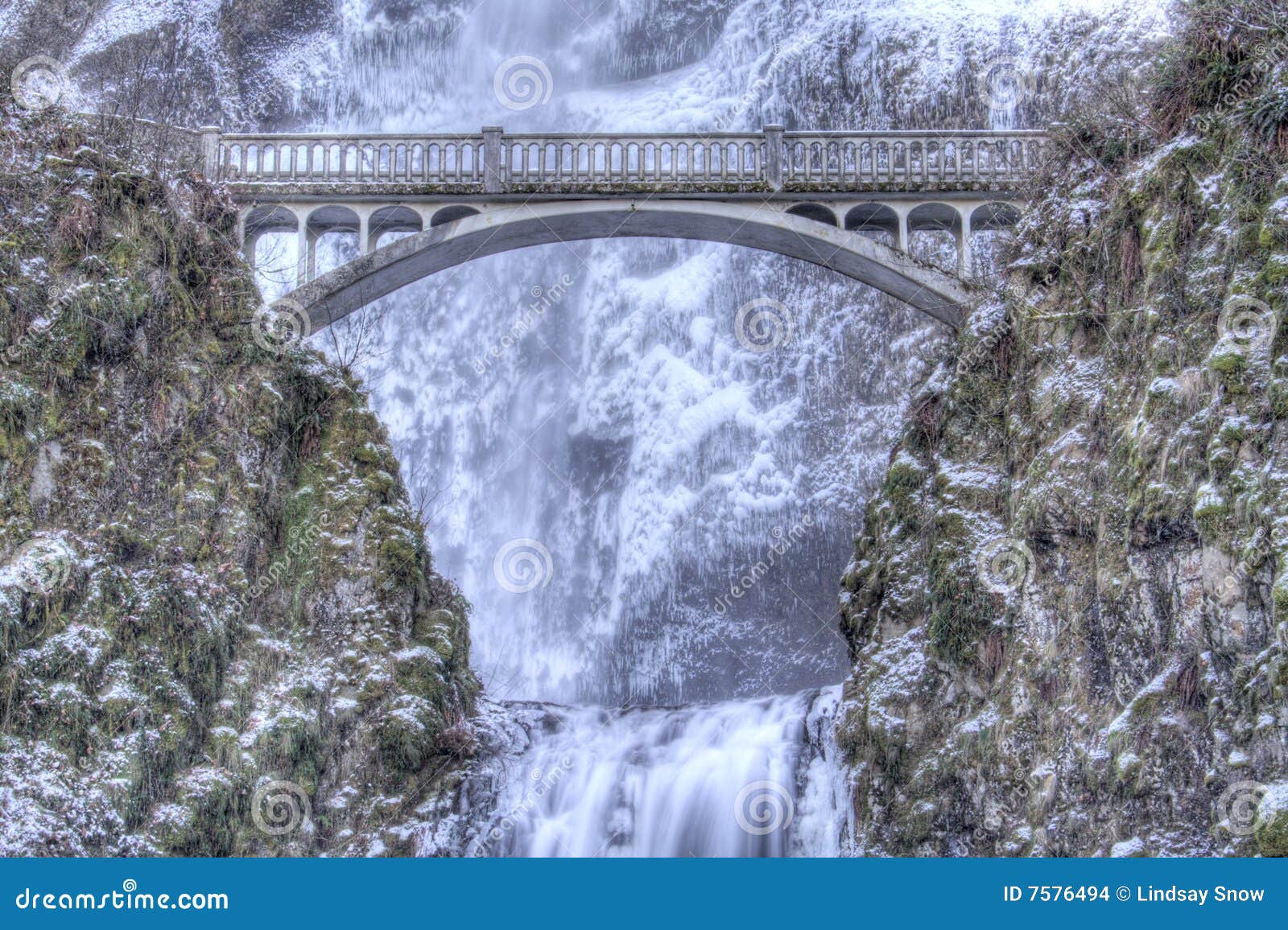 Multnomah Falls Frozen stock photo. Image of country, rivers - 7576494