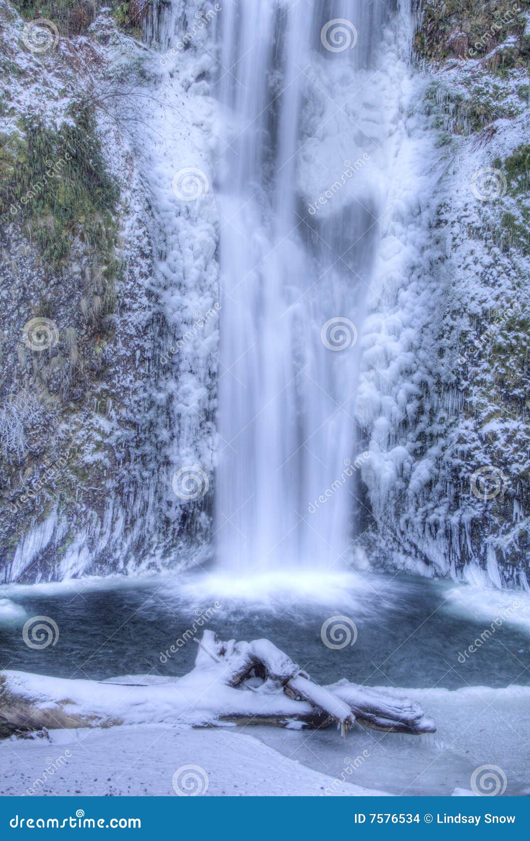 Multnomah Falls Frozen stock photo. Image of oregon, ecology - 7576534