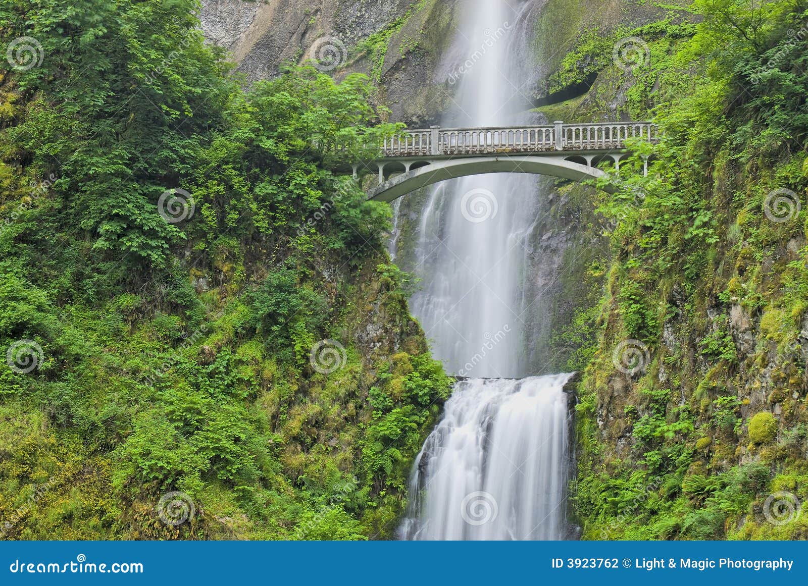 Multnomah Falls, Oregon stock photo. Image of ferns, twins - 3923762