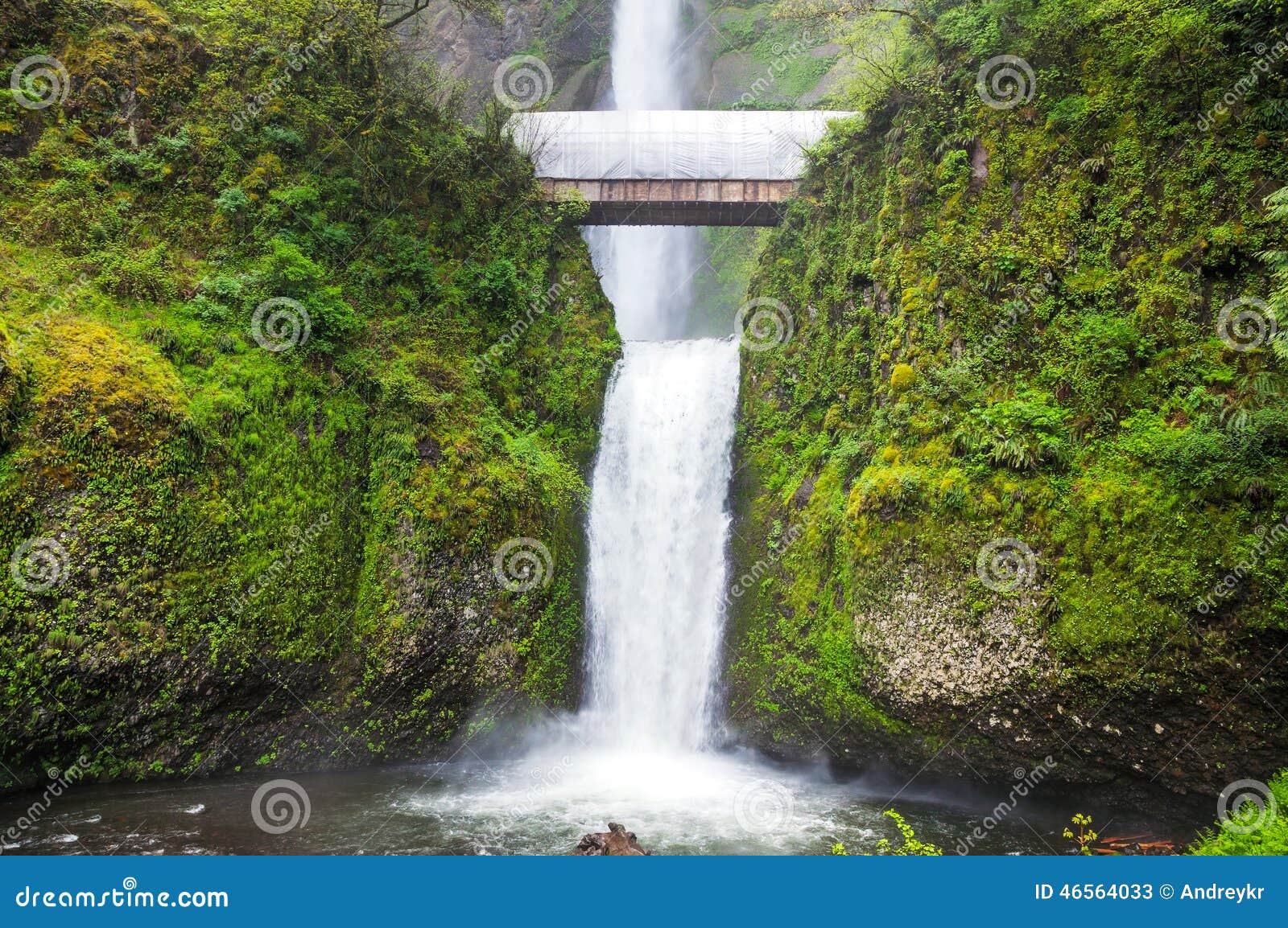 Multnomah Falls in Oregon stock image. Image of spring - 46564033