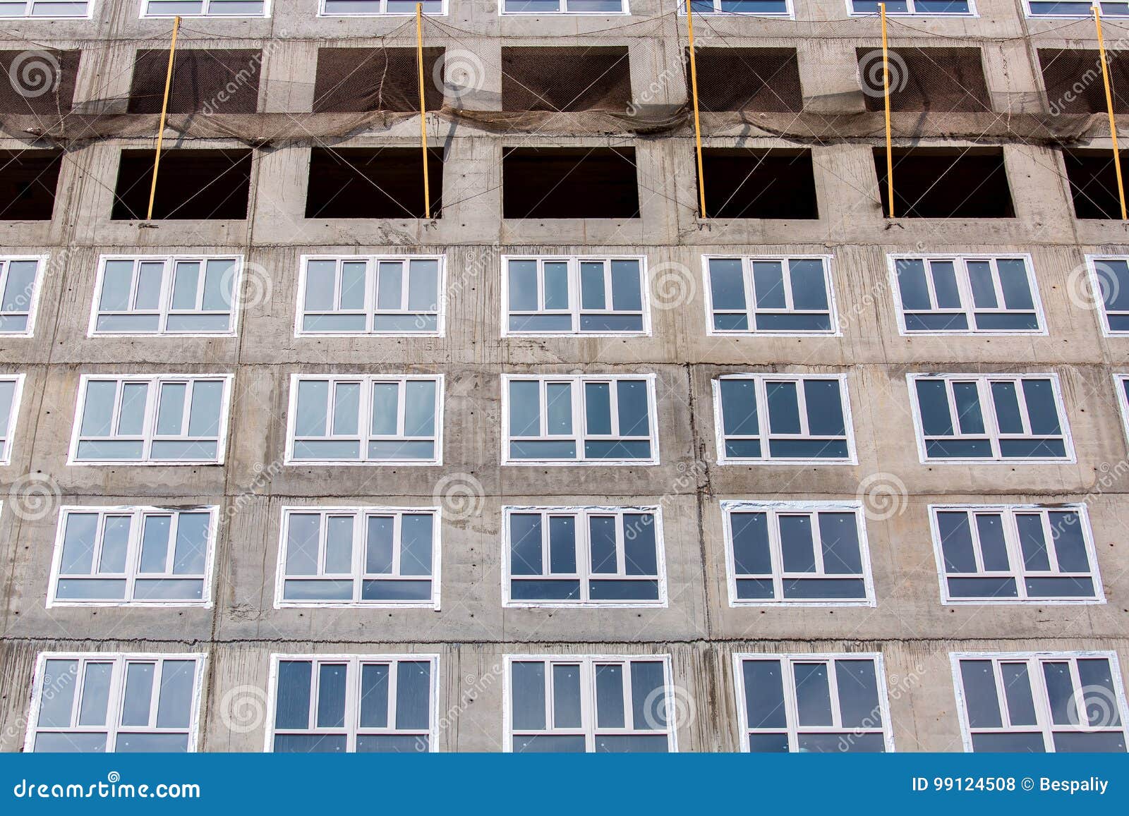 High Rise Building Under Construction. Stock Photo - Image of facade ...