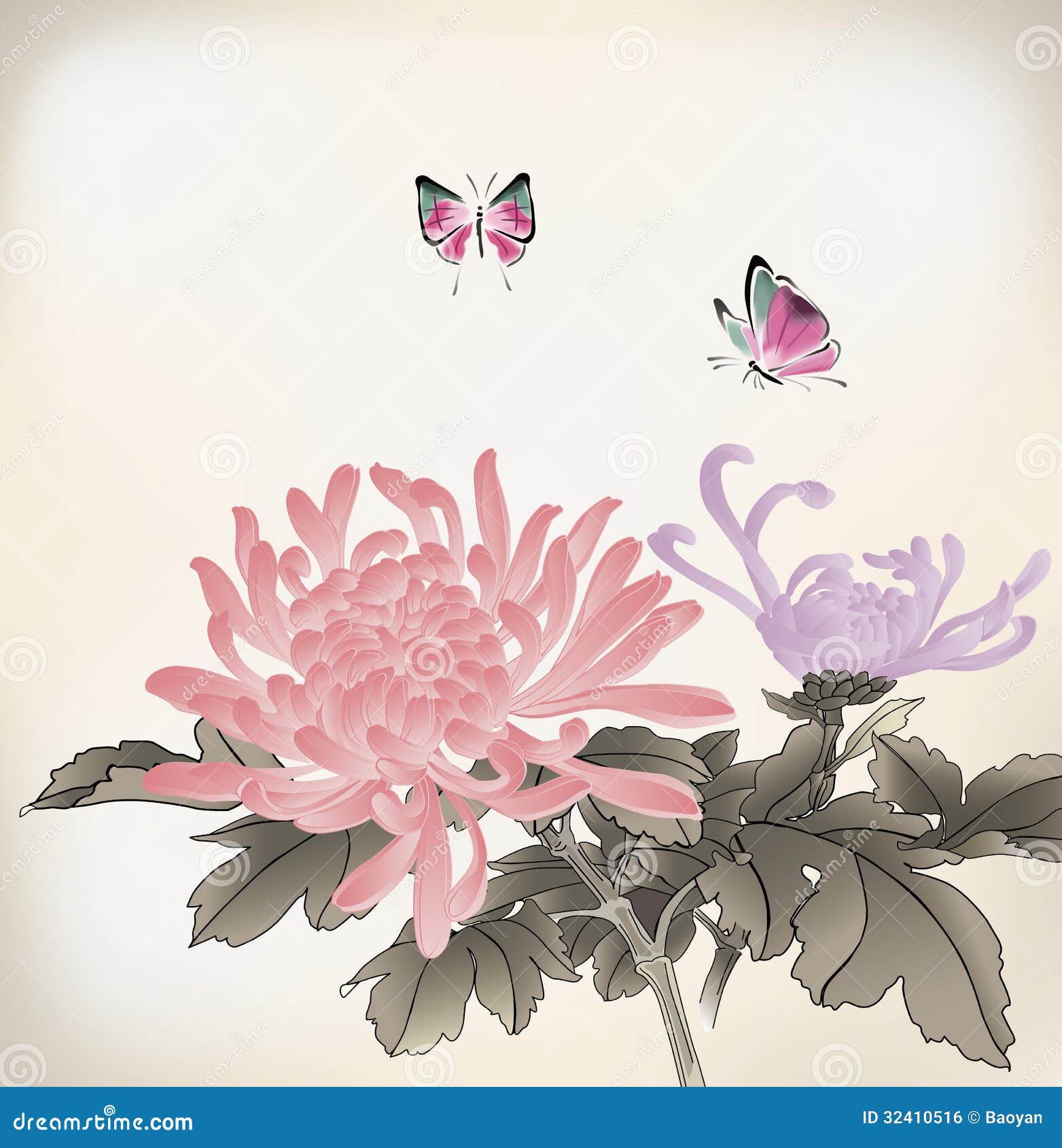 Mum and butterfly stock vector. Illustration of watercolor - 32410516