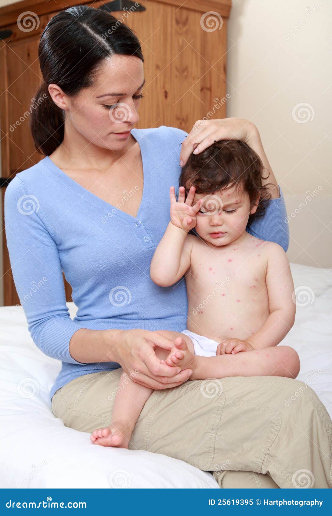 Mum Concerned about Sick Baby Stock Image - Image of disease ...