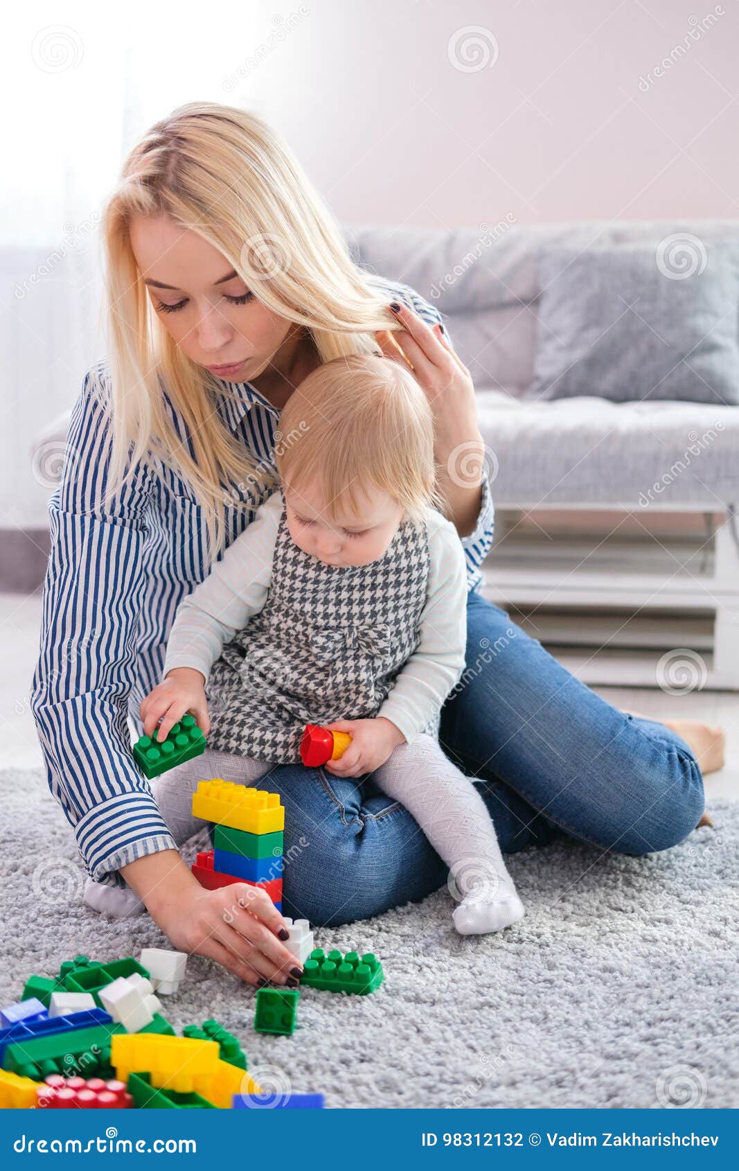 Mum with the Daughter Play To a Room Stock Photo - Image of ...