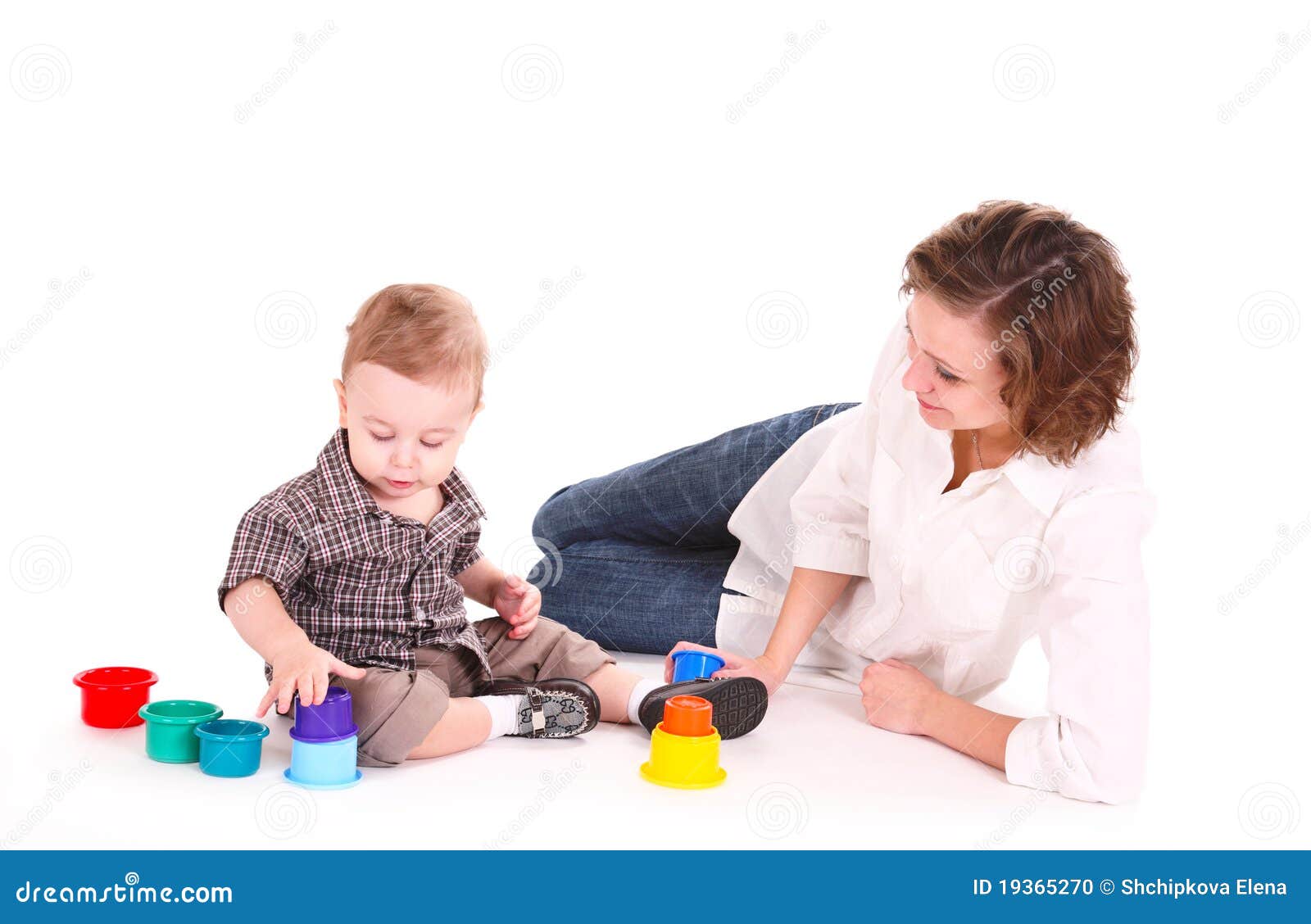 Mum Plays with the Small Son. Stock Photo - Image of life, cheerful ...