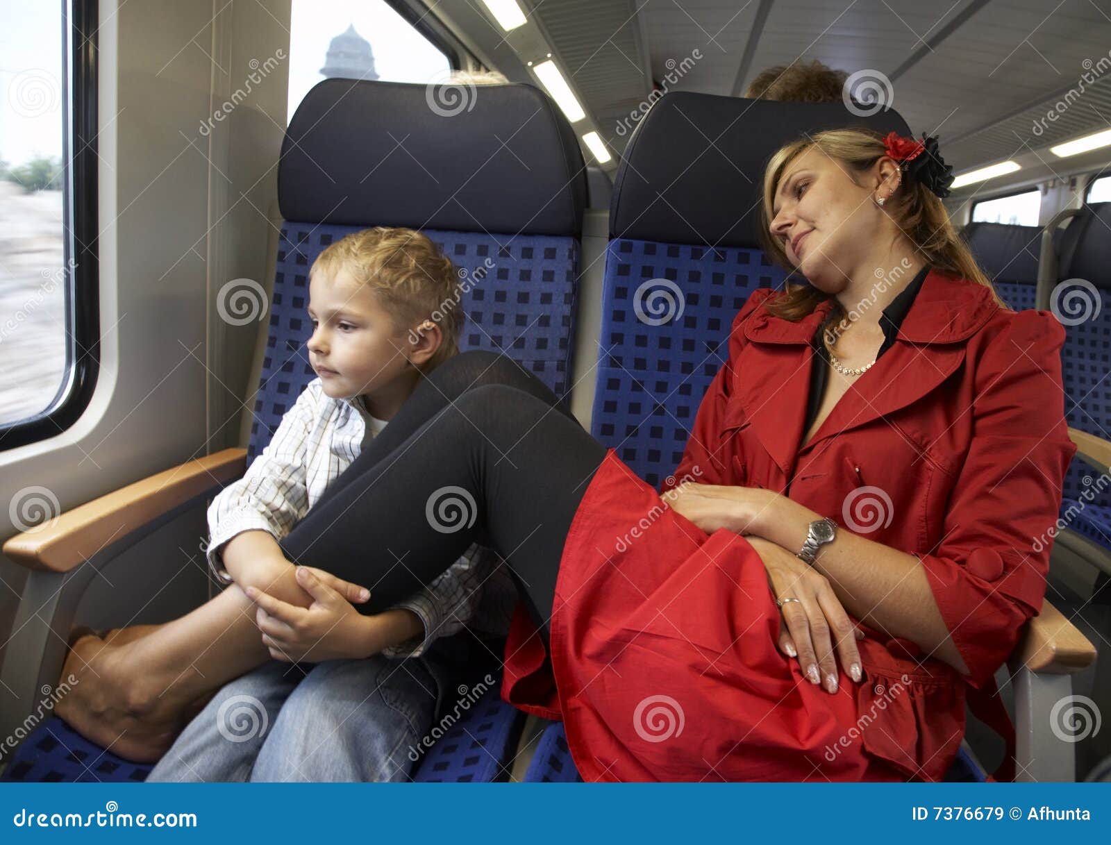 Mum and the son travel stock image. Image of human, grass - 7376679