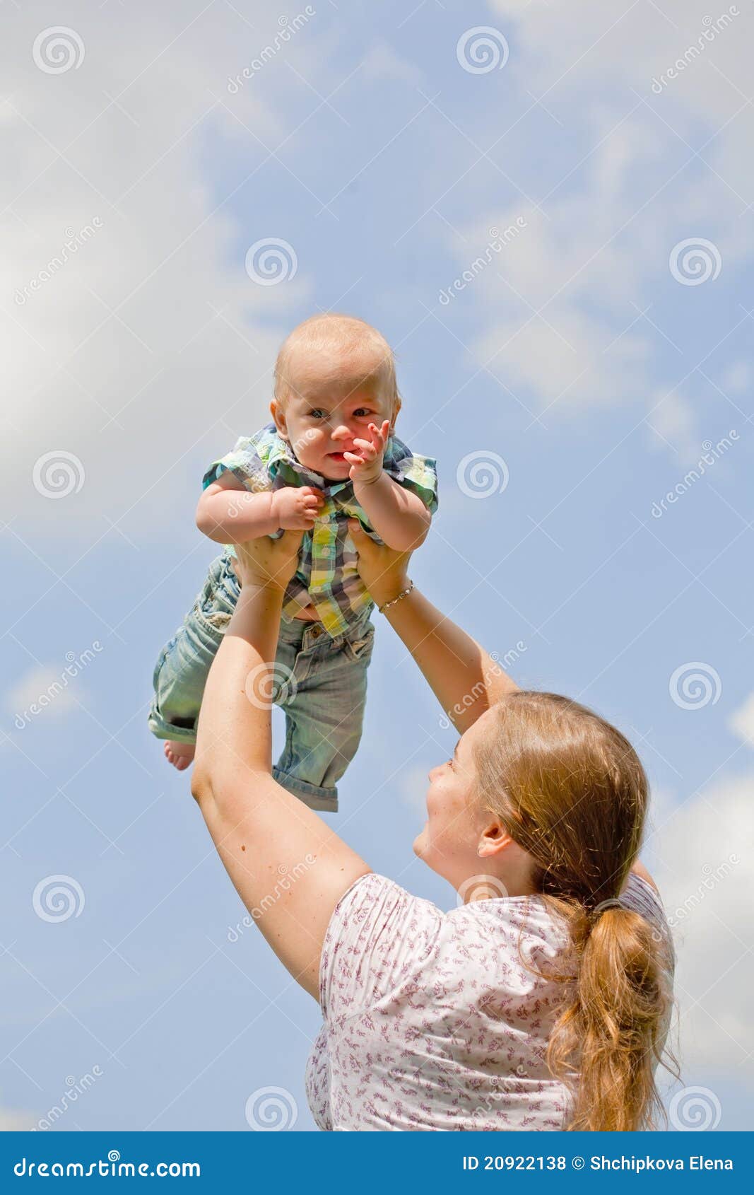 Mum walks with the child stock photo. Image of blue, childcare - 20922138