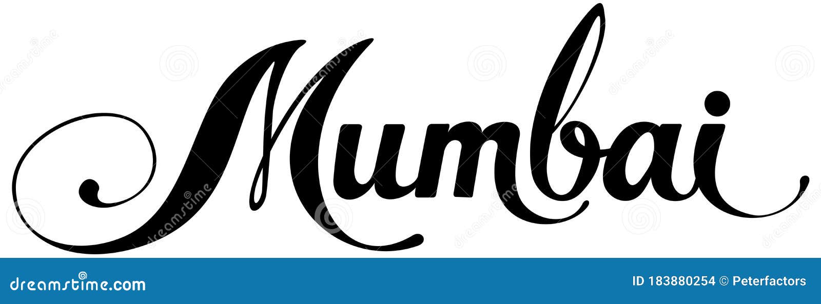 Mumbai - Custom Calligraphy Text Stock Vector - Illustration of lines ...