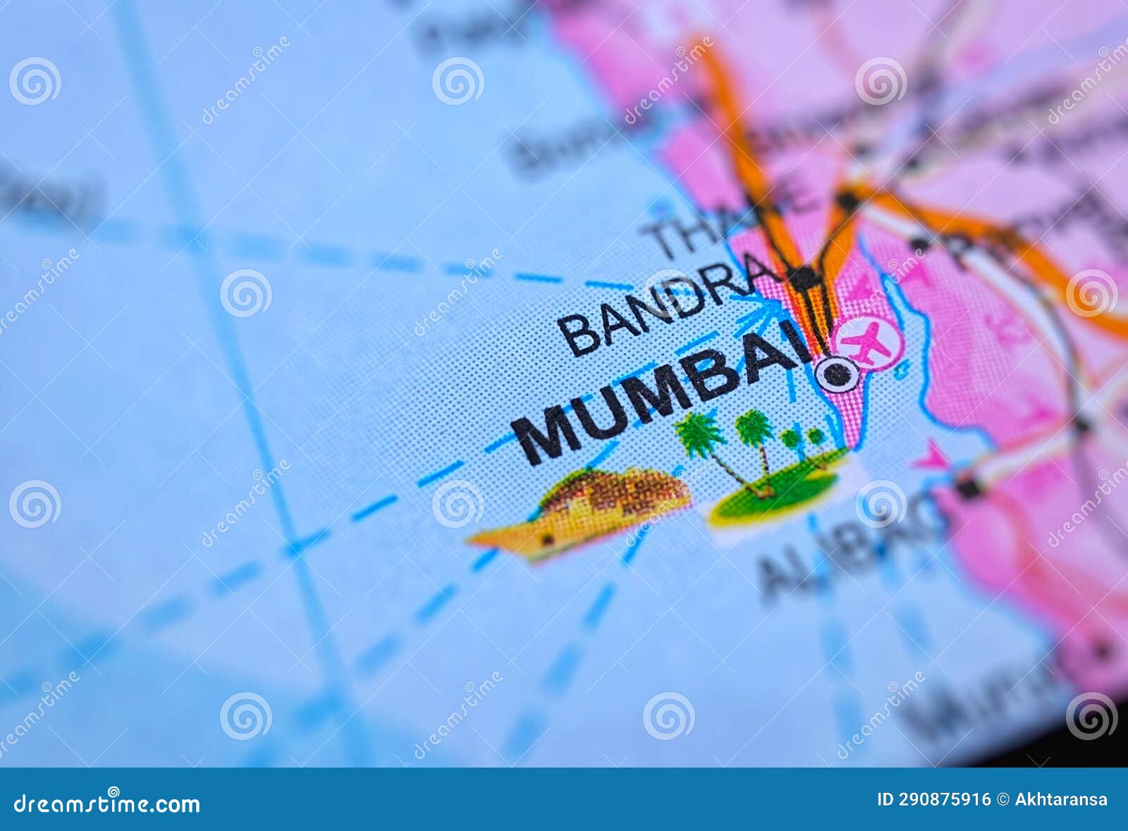 Mumbai En Un Mapa De La India Con Efecto Desdibujado Foto de archivo ...