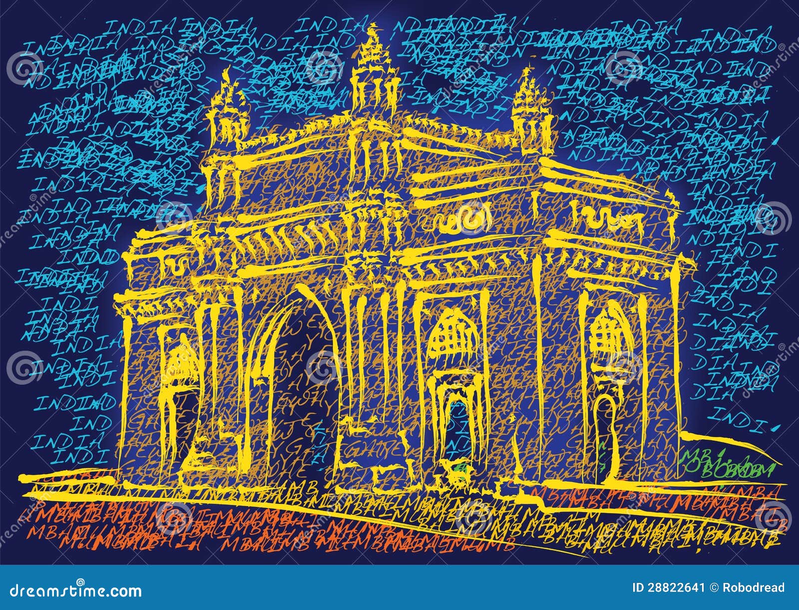 Mumbai Gateway Of India Cartoon Vector | CartoonDealer.com #28822641