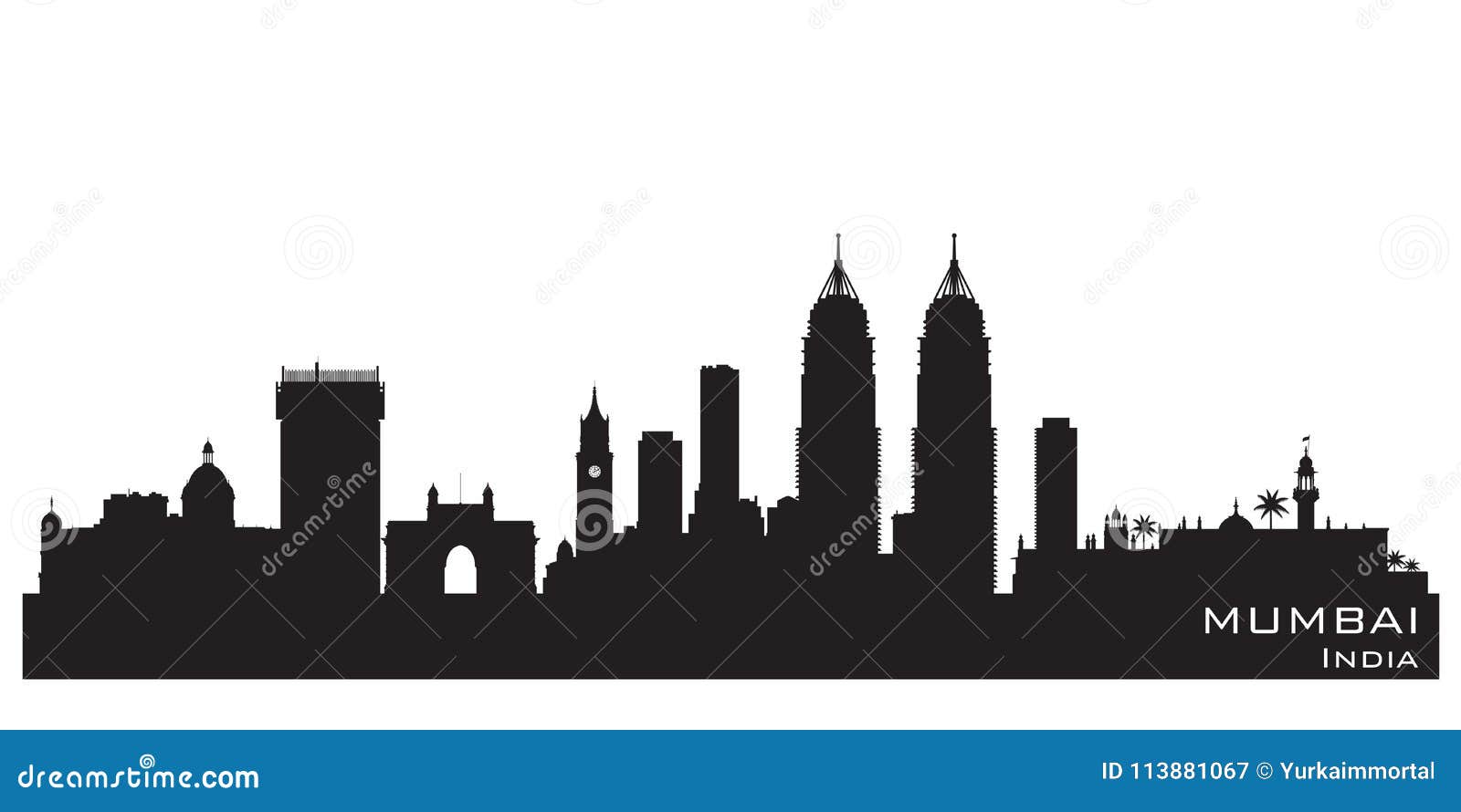 Mumbai India City Skyline Vector Silhouette | CartoonDealer.com #113881069 Mumbai India City Skyline Vector Silhouette | CartoonDealer.com #113881069