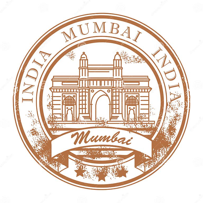 Mumbai, India stamp stock vector. Illustration of gate - 22647965
