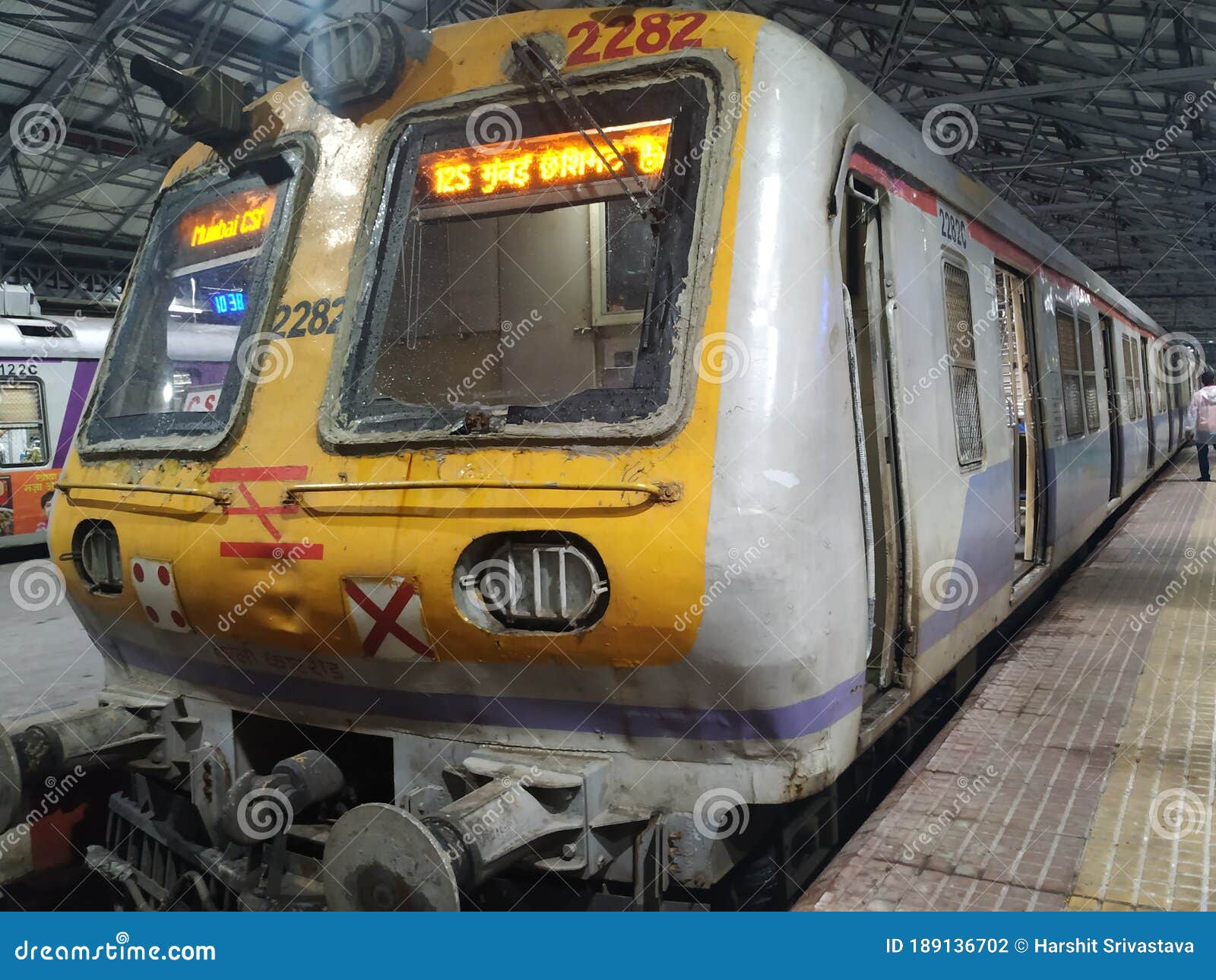 Front Side of the Railway Engine of the Mumbai Local Train. Editorial ...