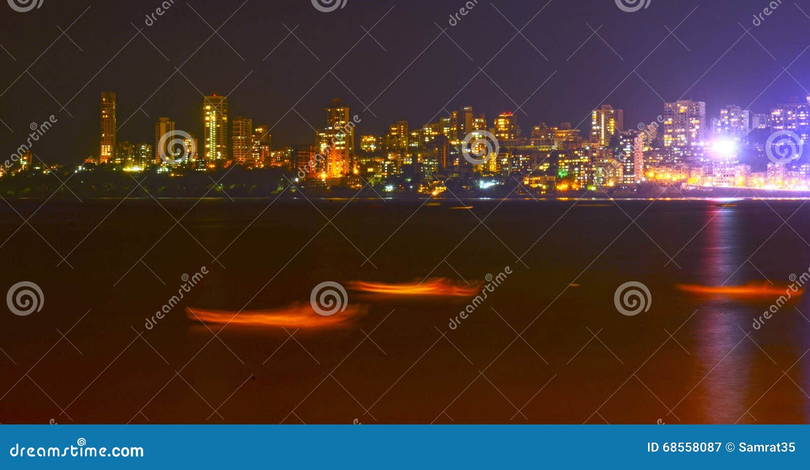 Mumbai at Night stock image. Image of drive, radiant - 68558087