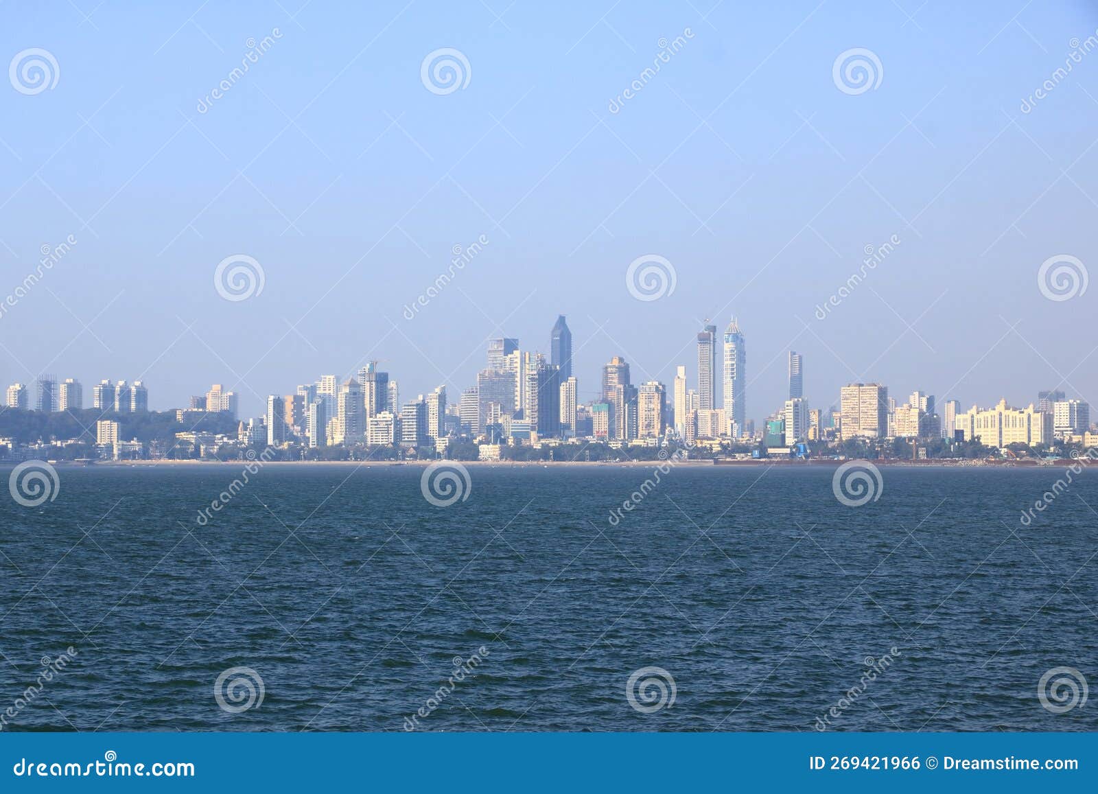 Mumbai Skyline View from Marine Drive in Mumbai, India Stock Photo ...