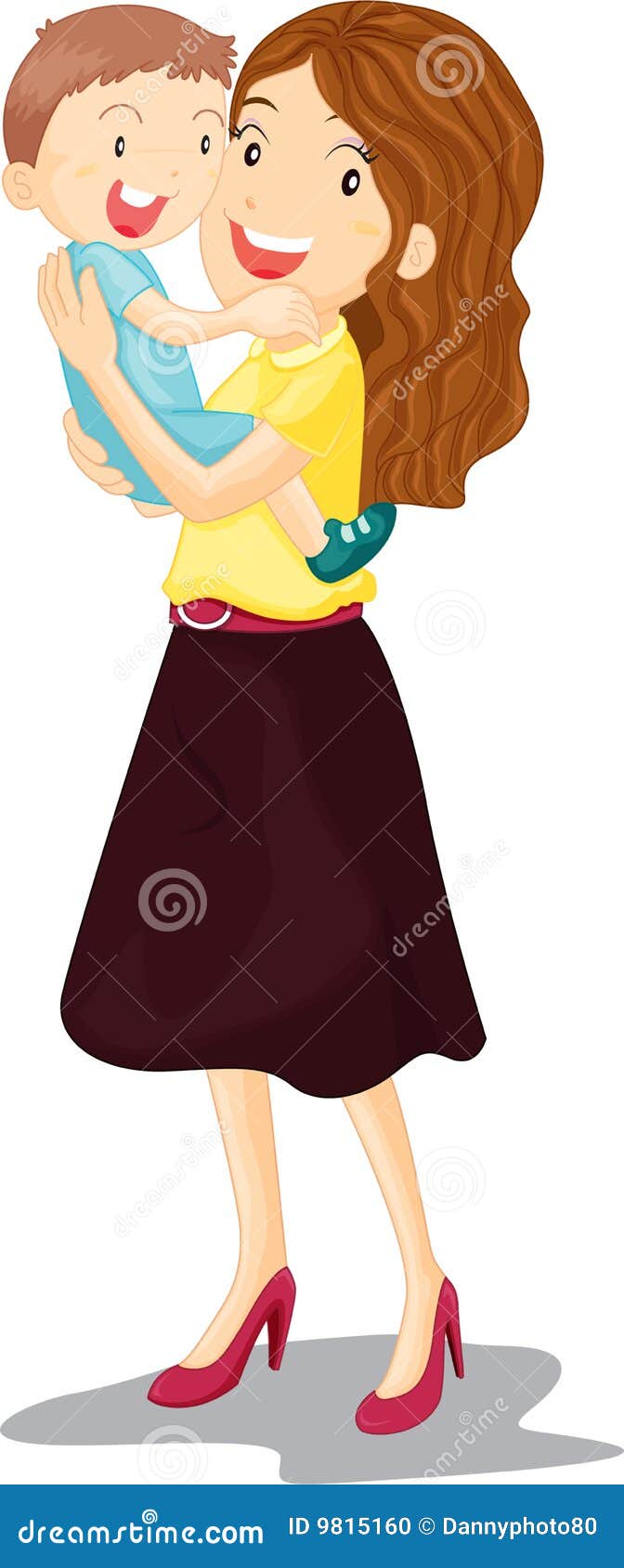 Mumma with baby stock vector. Illustration of background - 9815160