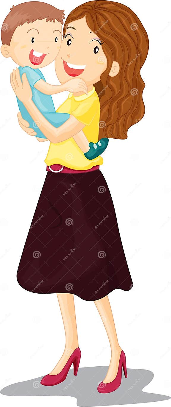 Mumma with baby stock vector. Illustration of background - 9815160