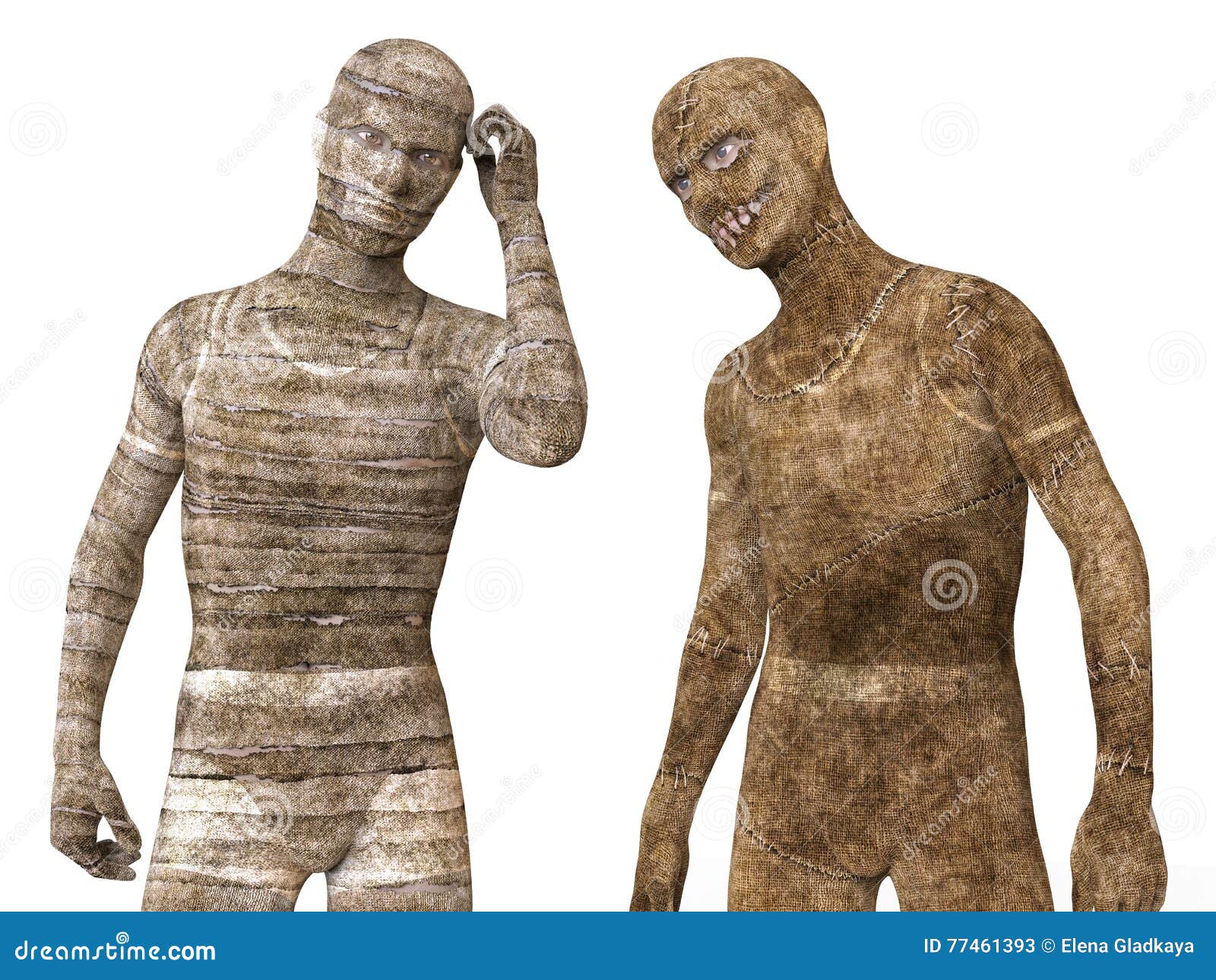 Mummies 3D Illustration stock illustration. Illustration of decaying ...