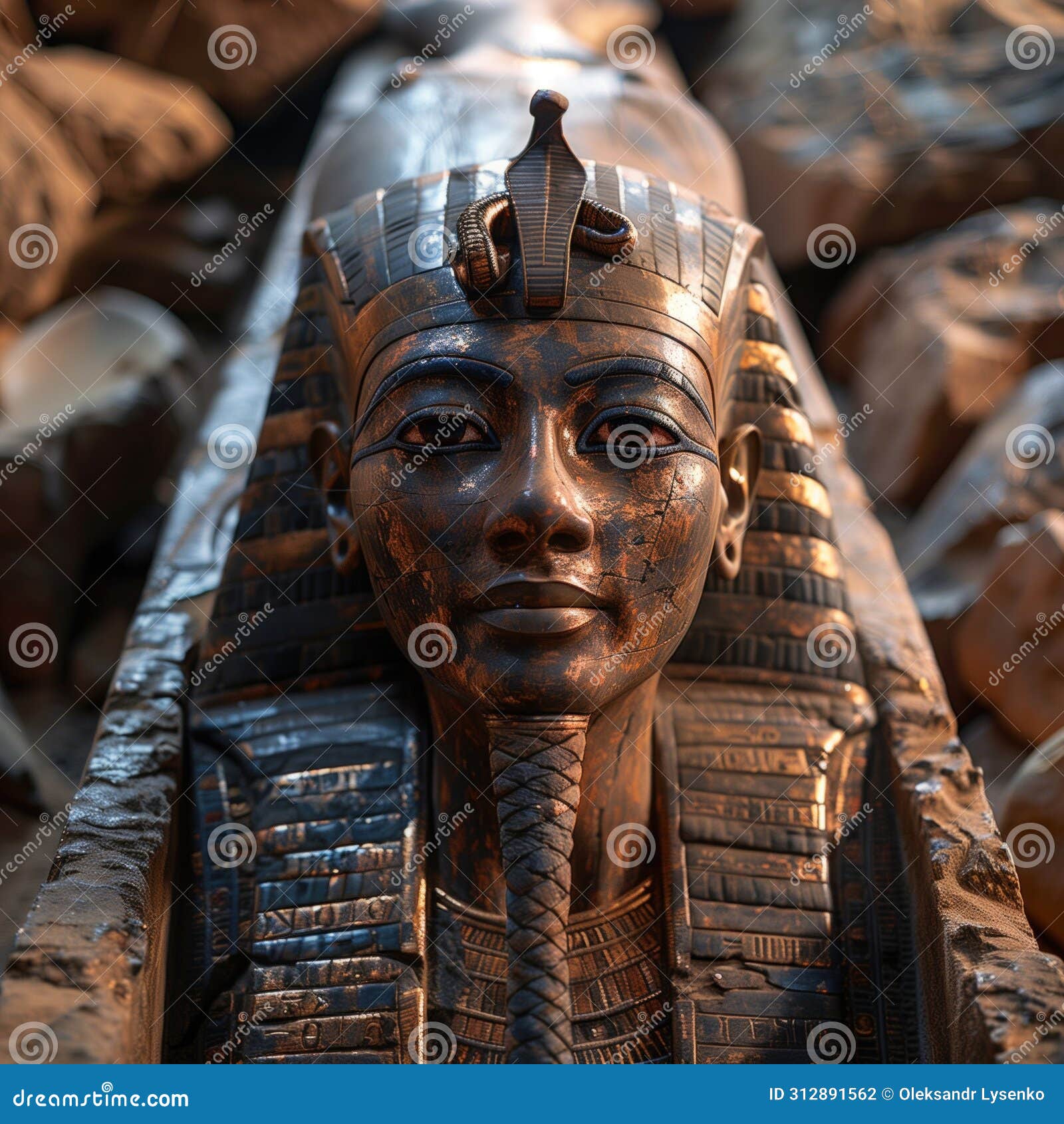 Mummies In Sarcophagus Ancient Egypt Royalty-Free Illustration ...